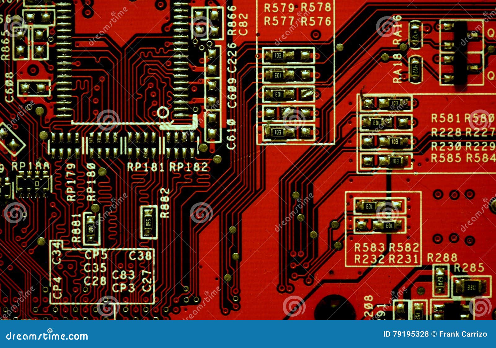 Inside the PC stock photo. Image of motherboard, macro - 79195328