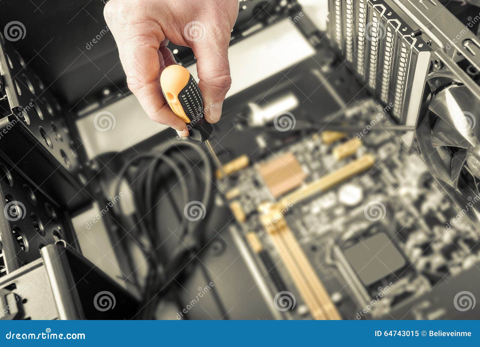 Inside of the Personal Computer Stock Image - Image of open, case: 64743015