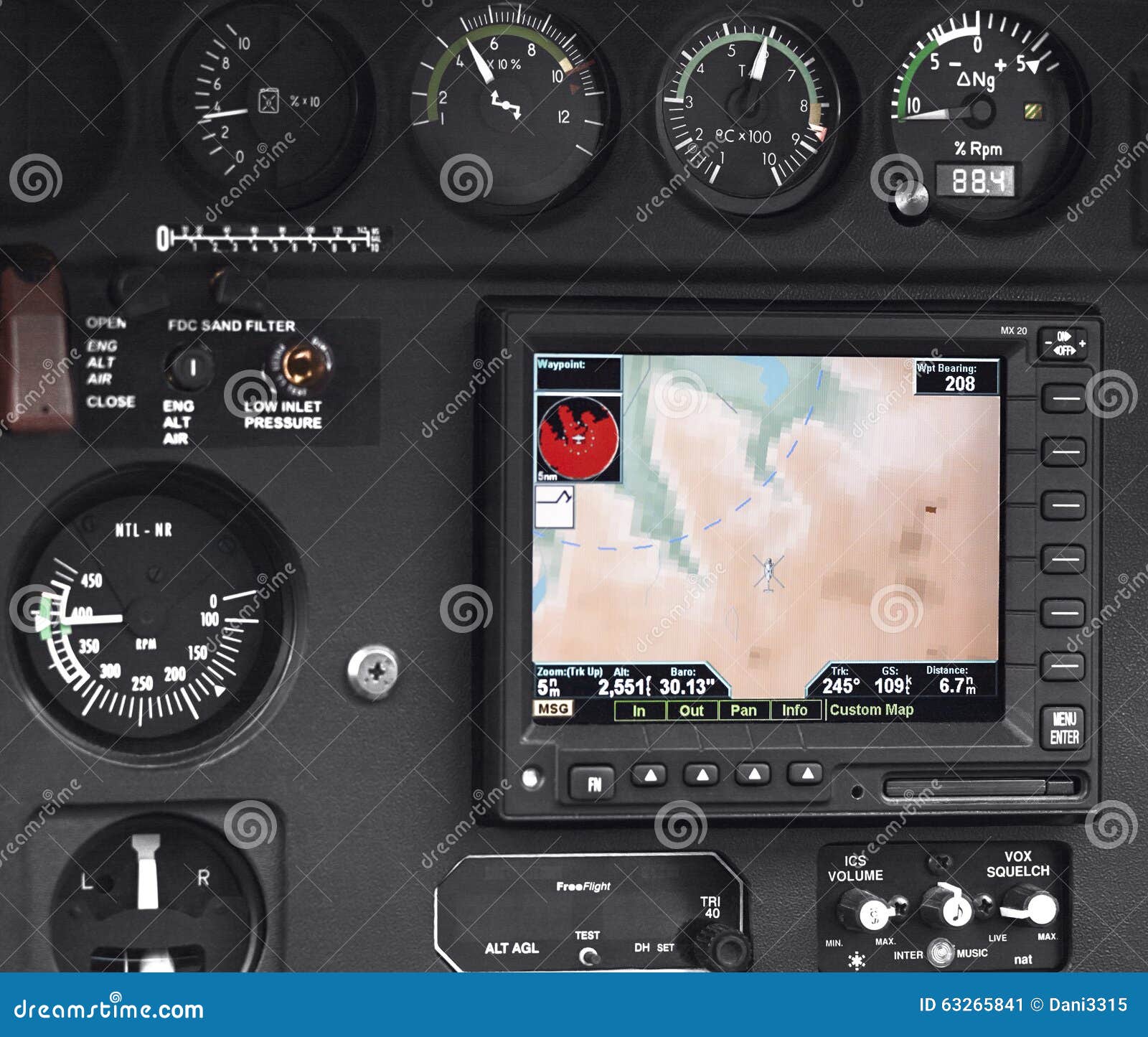 Inside pilot cockpit. stock image. Image of gear, airplane - 63265841
