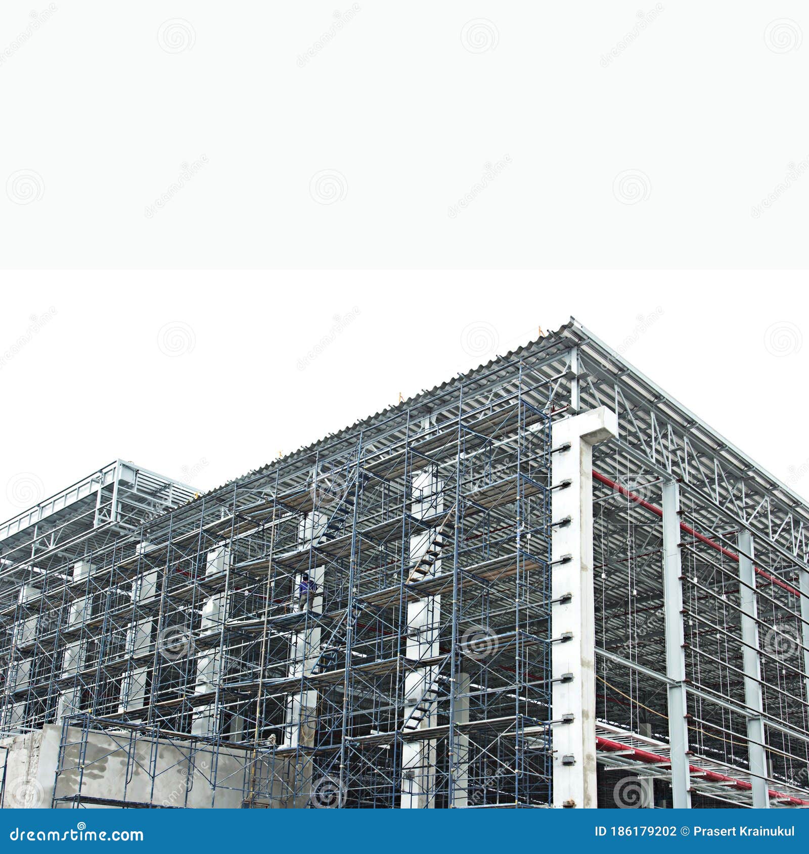 Inside Place for Many Tall Buildings Under Construction on White ...