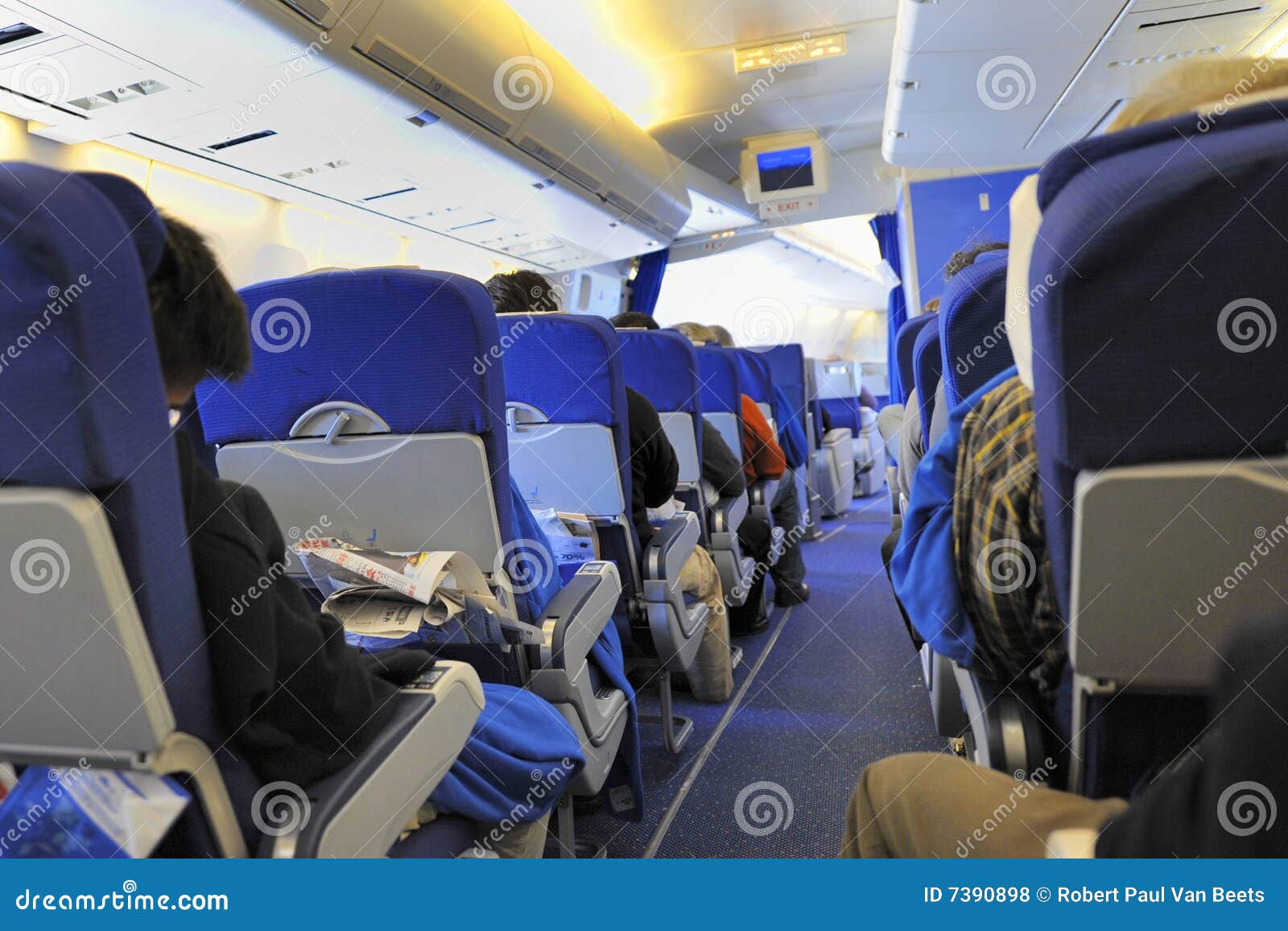 Inside a plane stock photo. Image of cabin, rules, attendant - 7390898