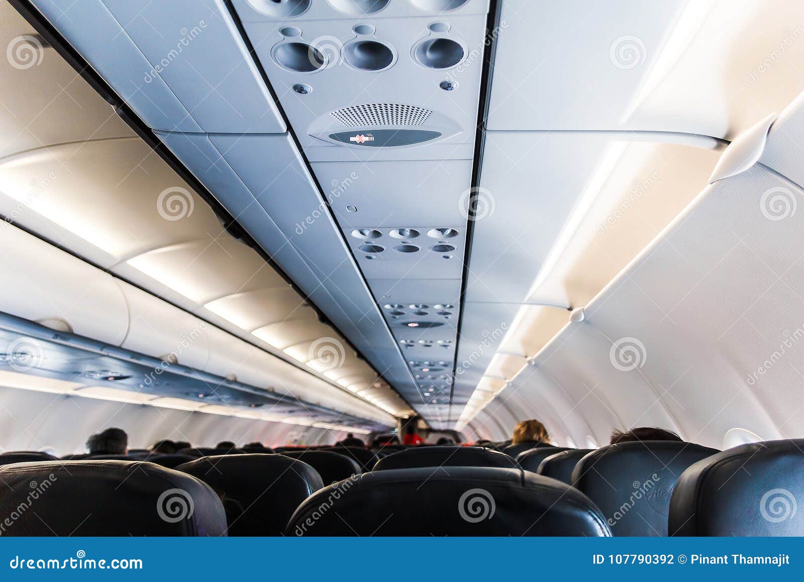 Inside of plane. stock photo. Image of tourist, aircraft - 107790392