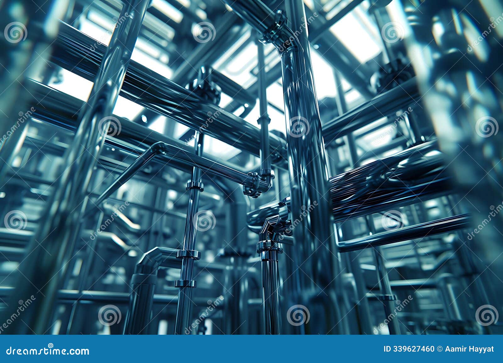 Inside Pole Combination in an Industrial Hall Stock Illustration ...