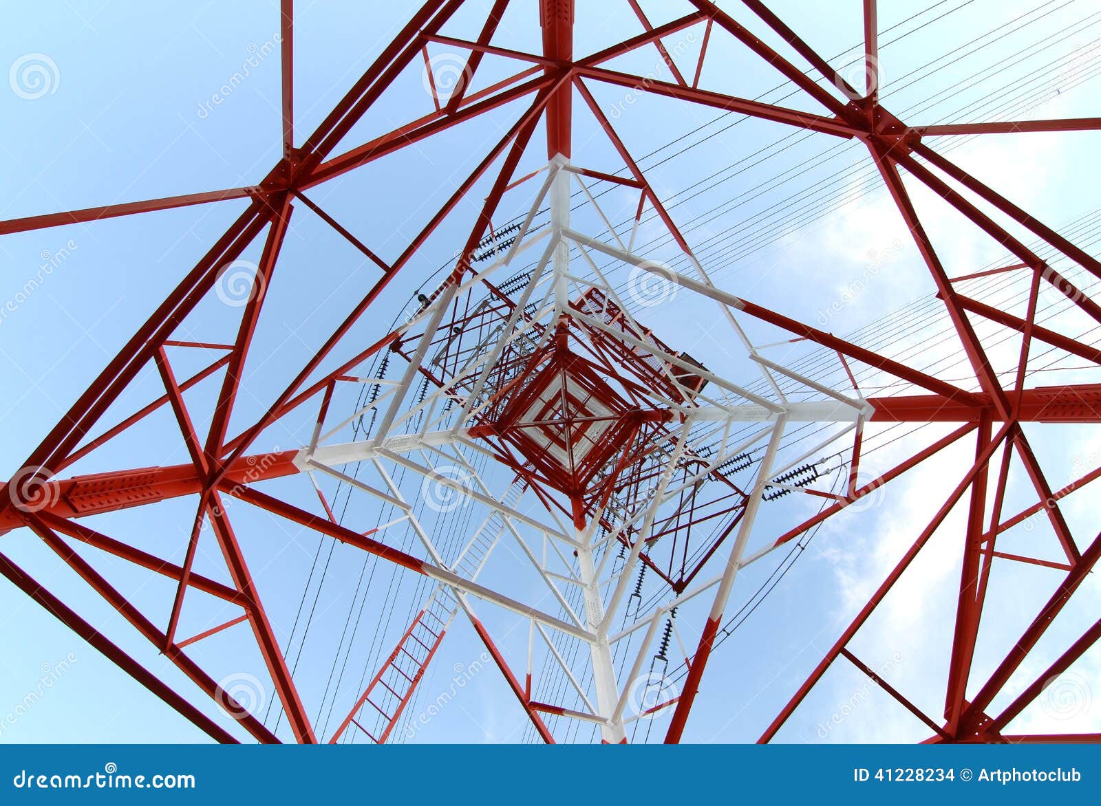 Inside of a power pylon stock photo. Image of pylon, high - 41228234