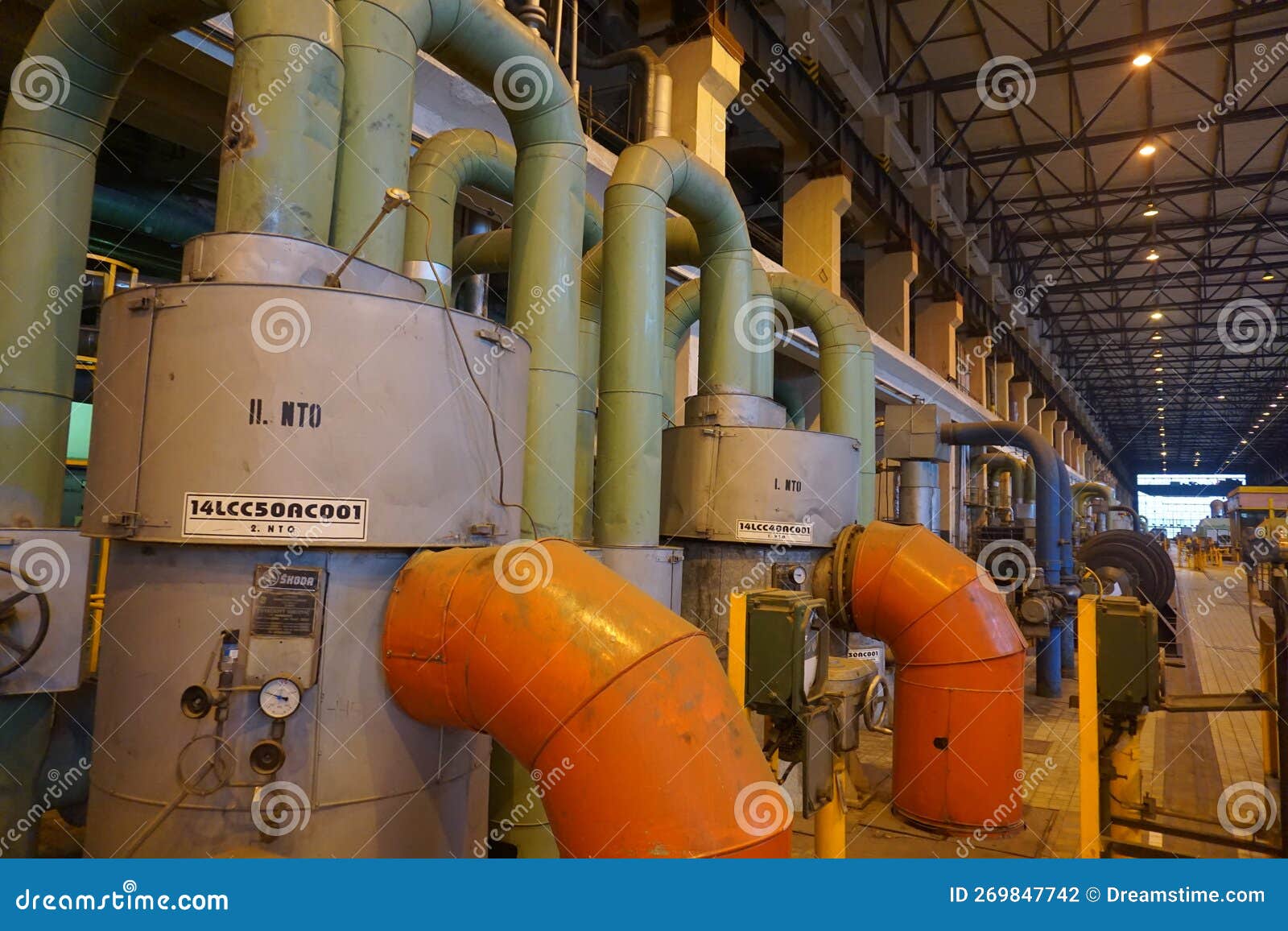 Inside of a powerplant. stock photo. Image of factory - 269847742