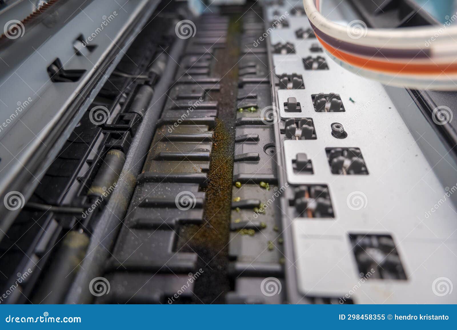 The Inside of a Printer Machine in a Condition that Has Been Frequently ...
