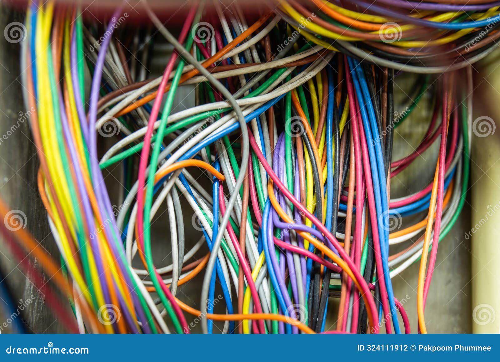 Inside Private Automatic Branch Exchange Telephone PABX Wire Cable ...