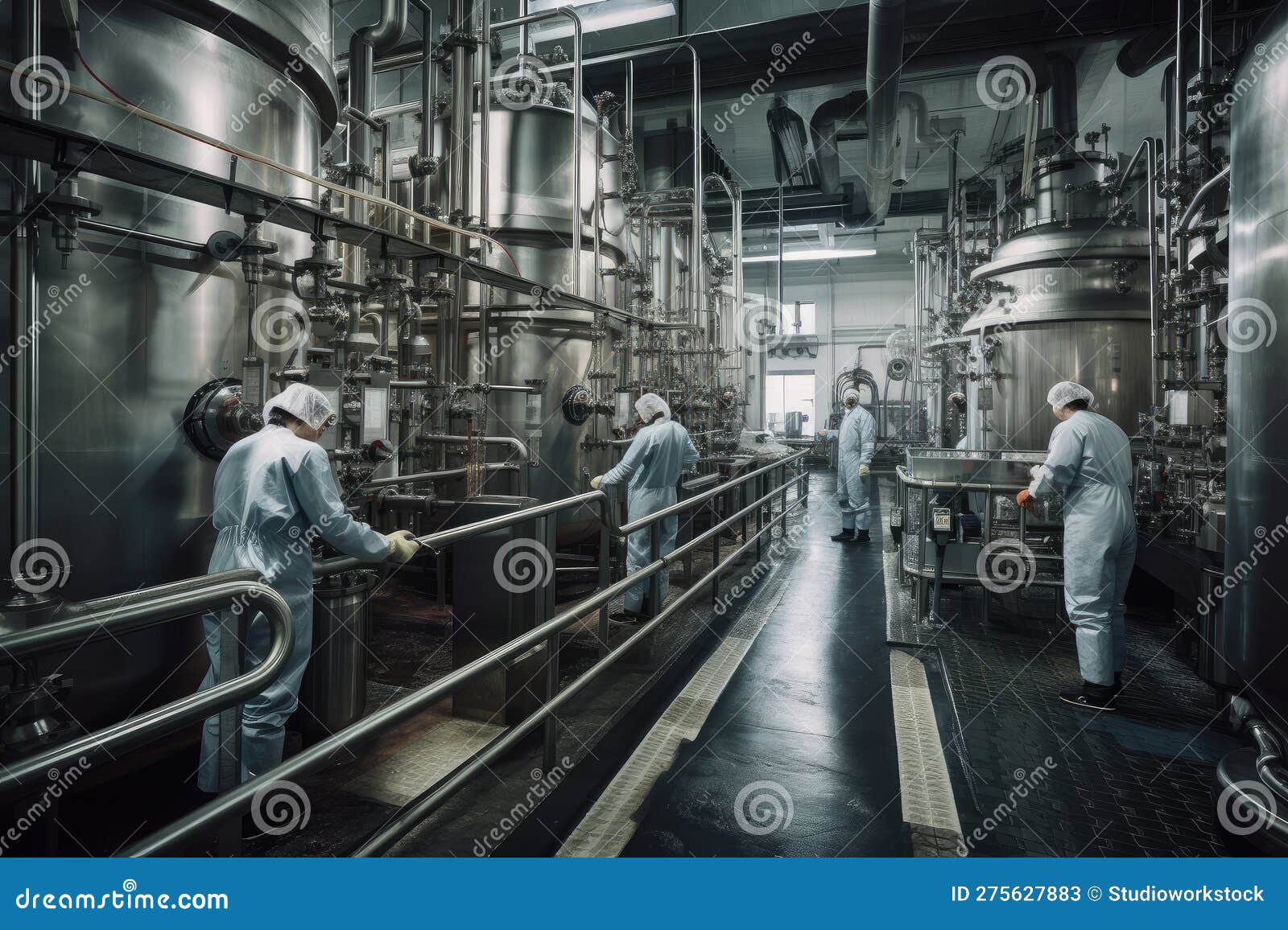 Inside a Processing Plant, with Workers Carrying Out Various Extraction ...