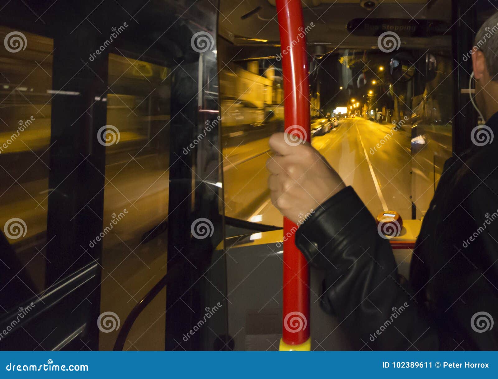 Inside Public bus at night stock image. Image of nightlife - 102389611