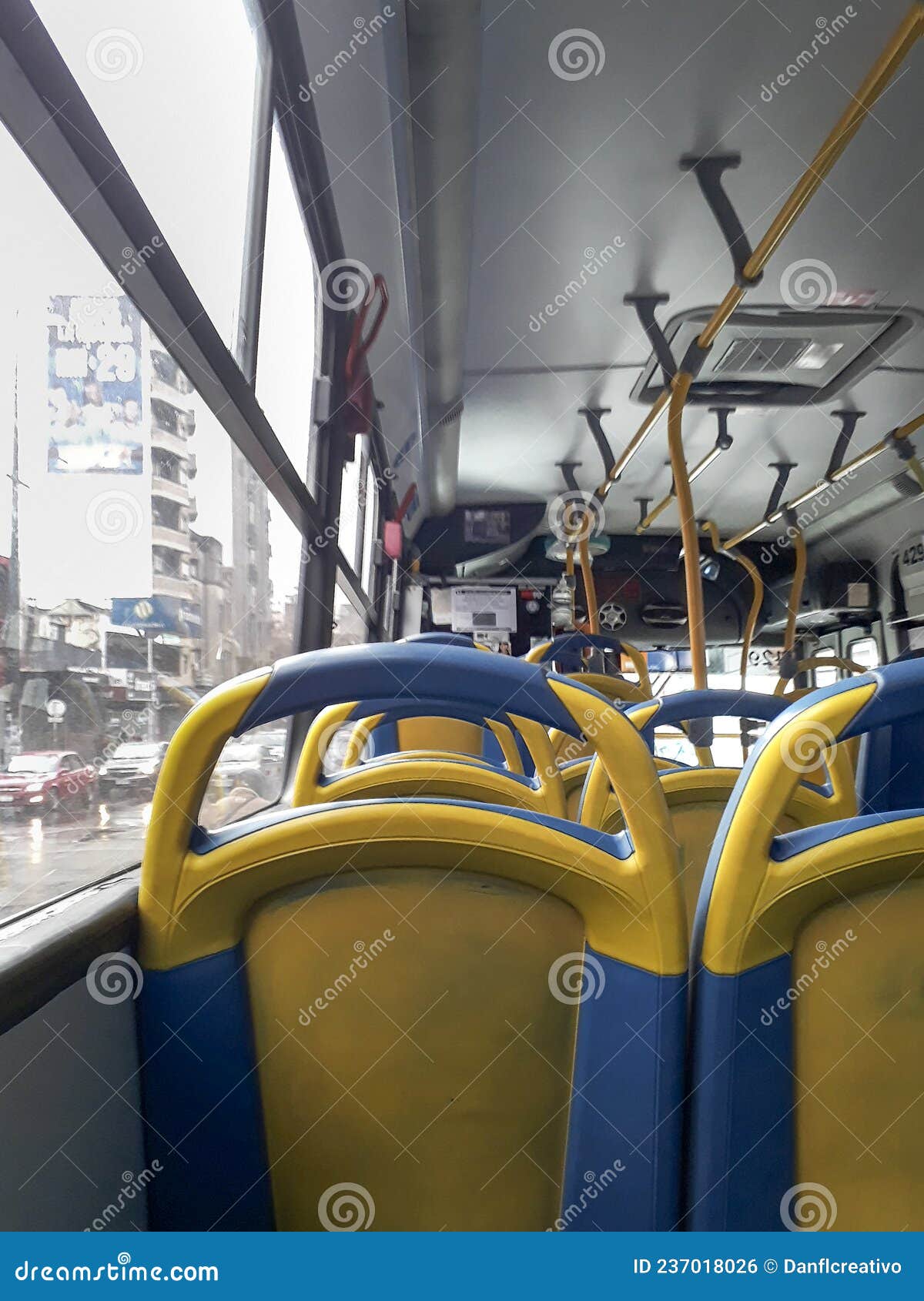Inside Public Bus Passenger Point of View Stock Photo - Image of handle ...