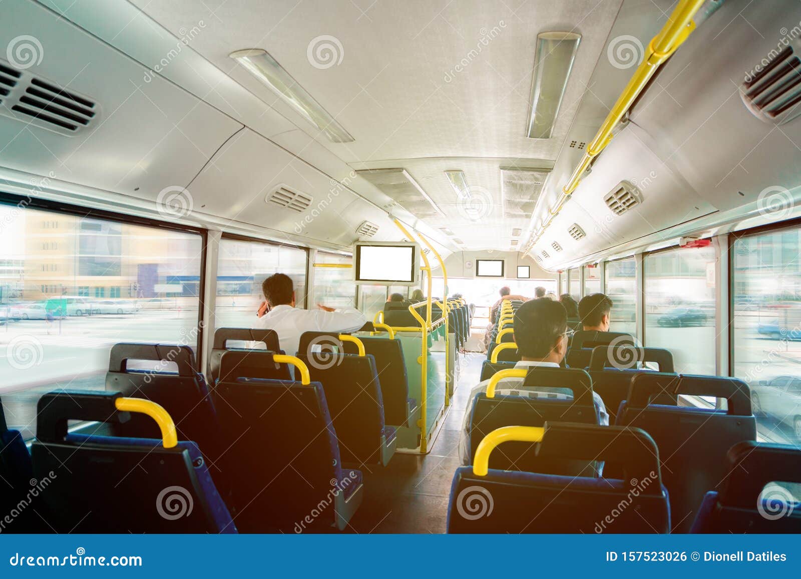 Inside of a public bus editorial photo. Image of mobility - 157523026