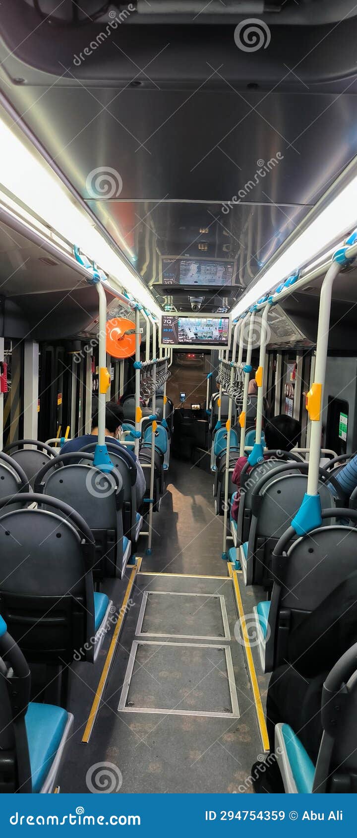 Inside of Public Transportation Bus Way Editorial Stock Image - Image ...