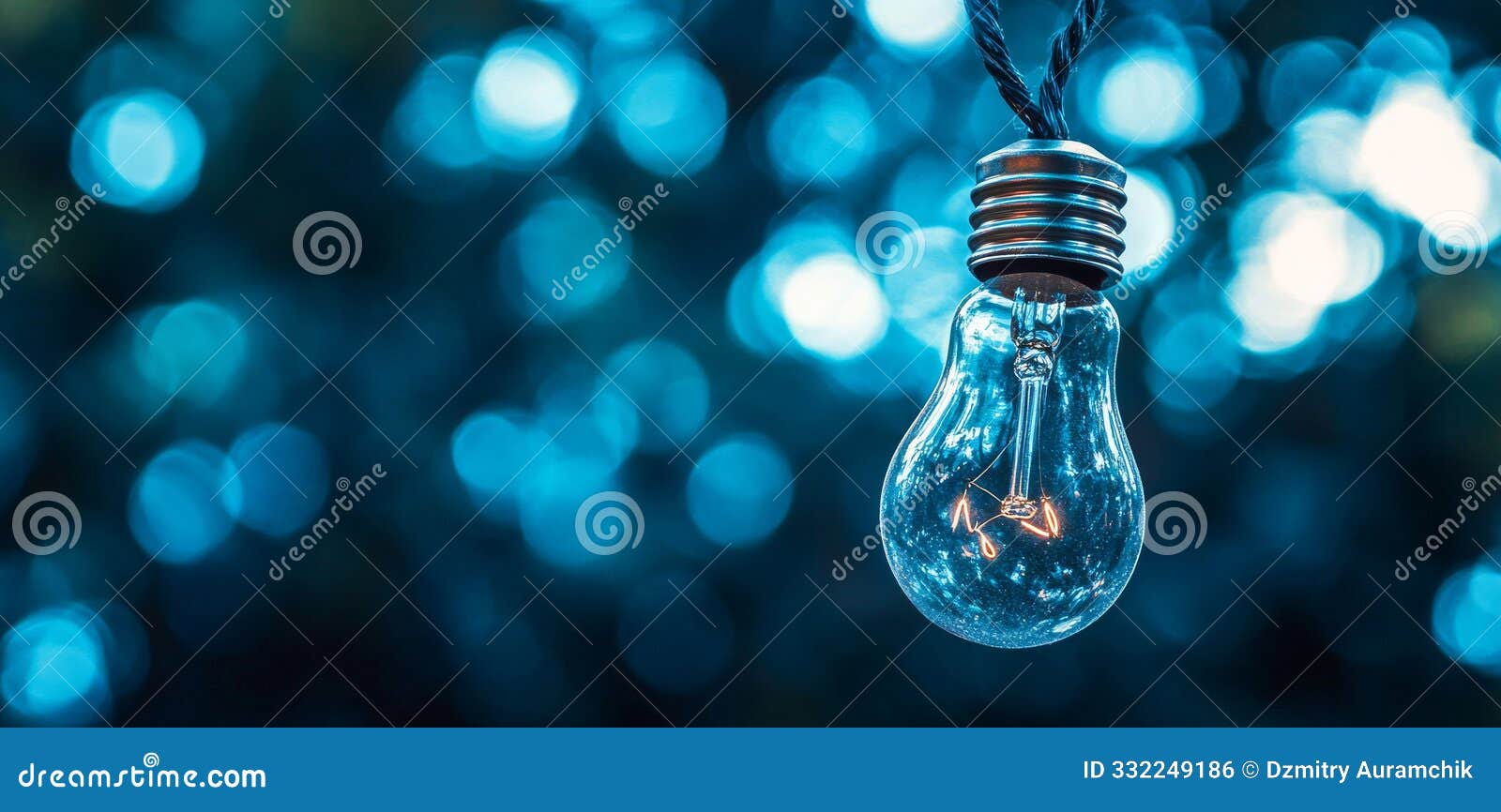 Inside it, a Question Mark Hangs from the Light Bulb Stock Photo ...