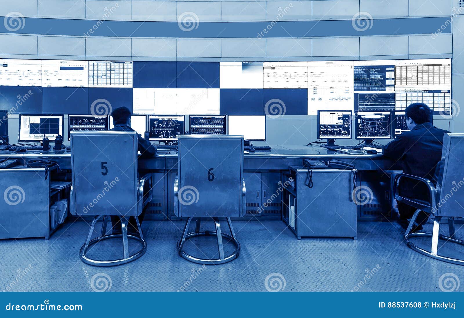 Inside the Railway Control Room Stock Photo - Image of modern, room ...