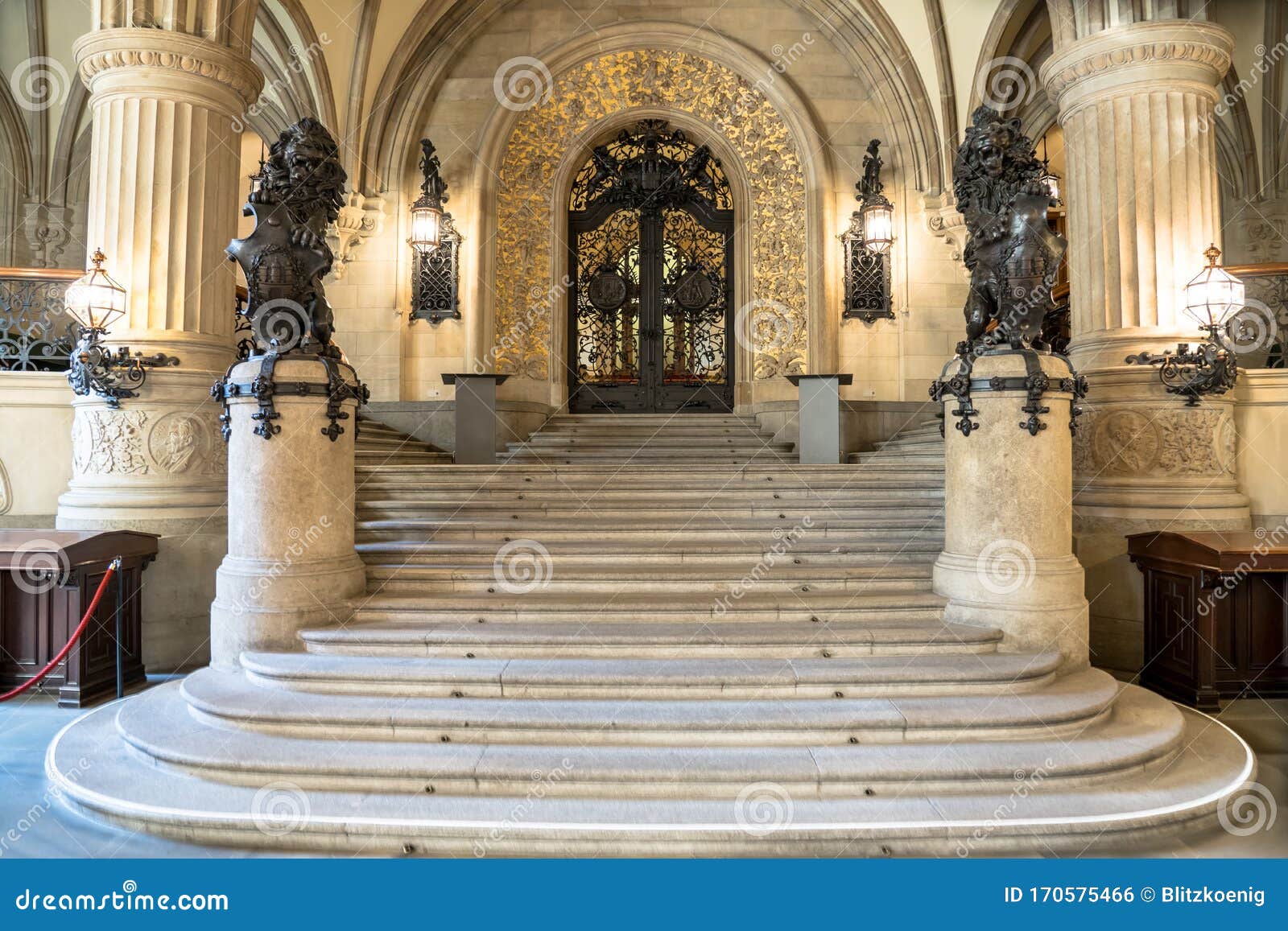 Inside Rathaus Town Hall, Hamburg Stock Photo - Image of monument ...