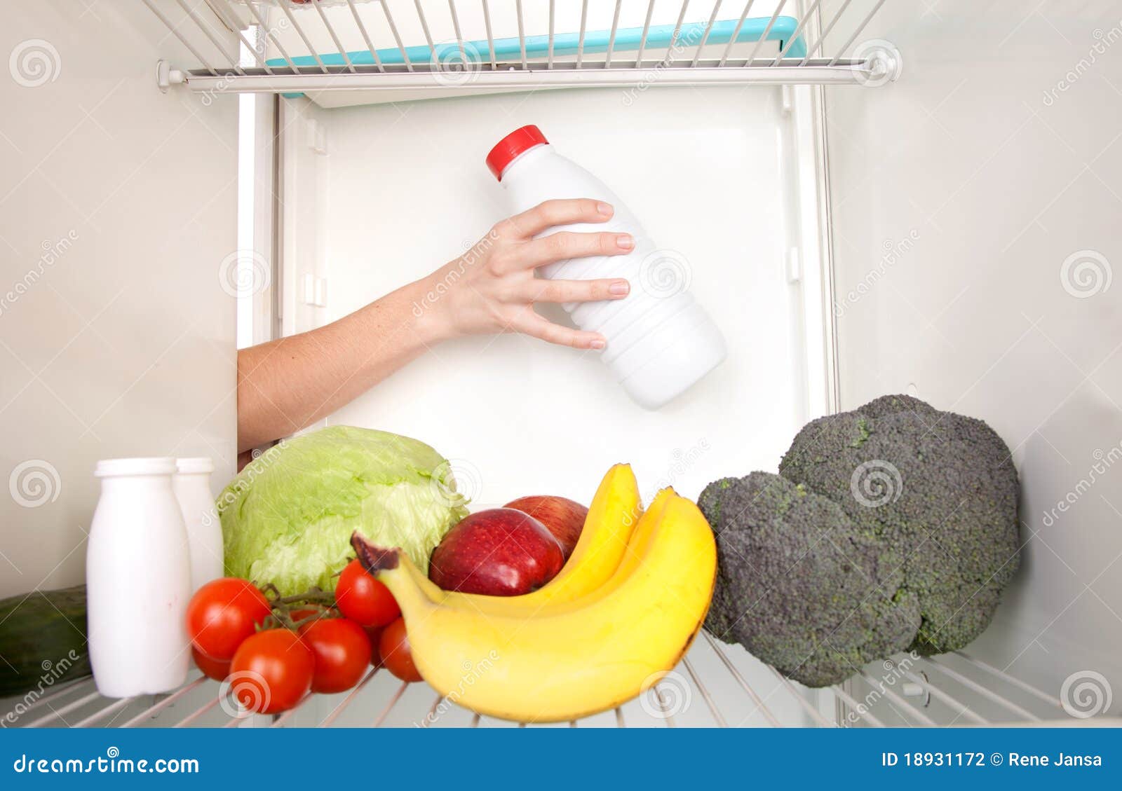 Inside refrigerator stock photo. Image of food, taking - 18931172