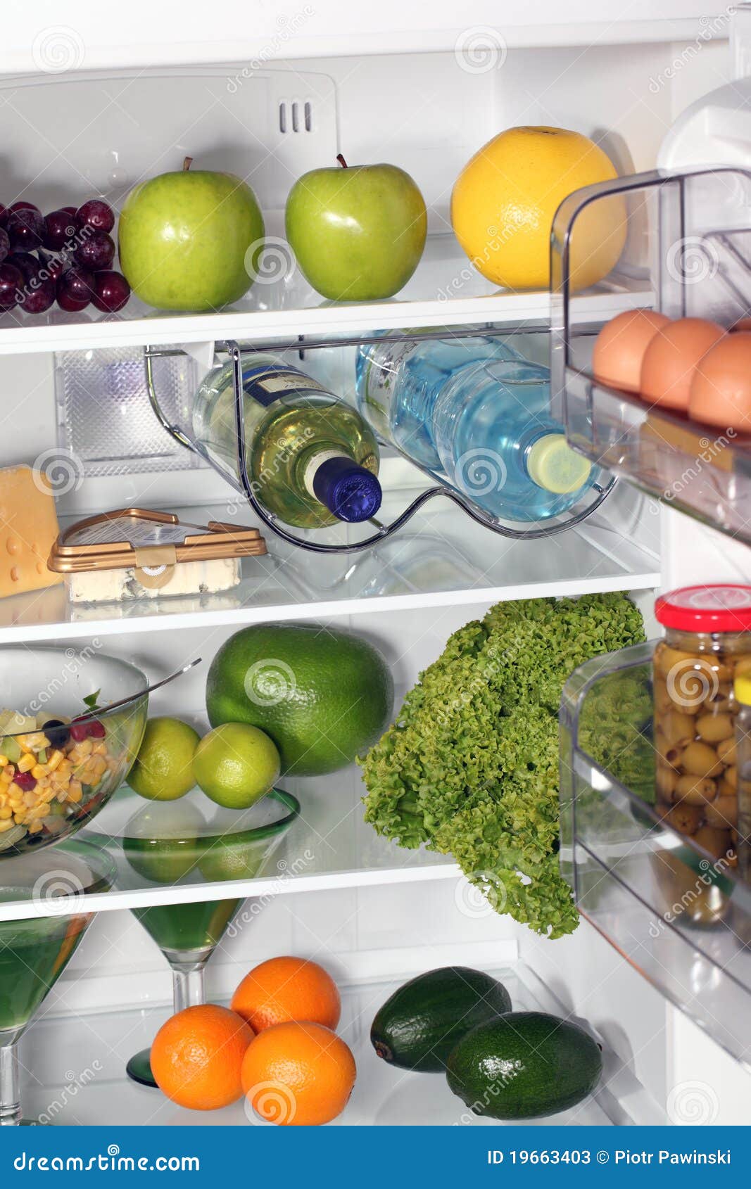 The Inside of Refrigerators. Stock Image - Image of drink, food: 19663403