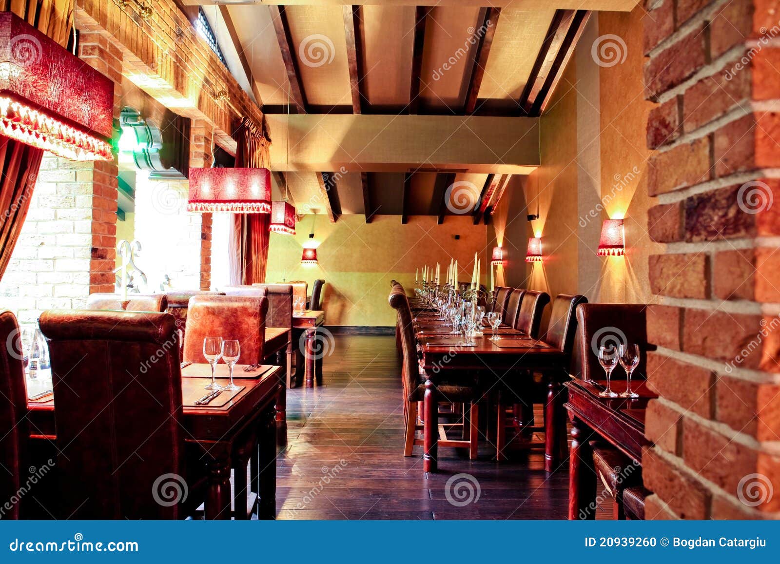 Inside restaurant stock photo. Image of perspective, fork - 20939260