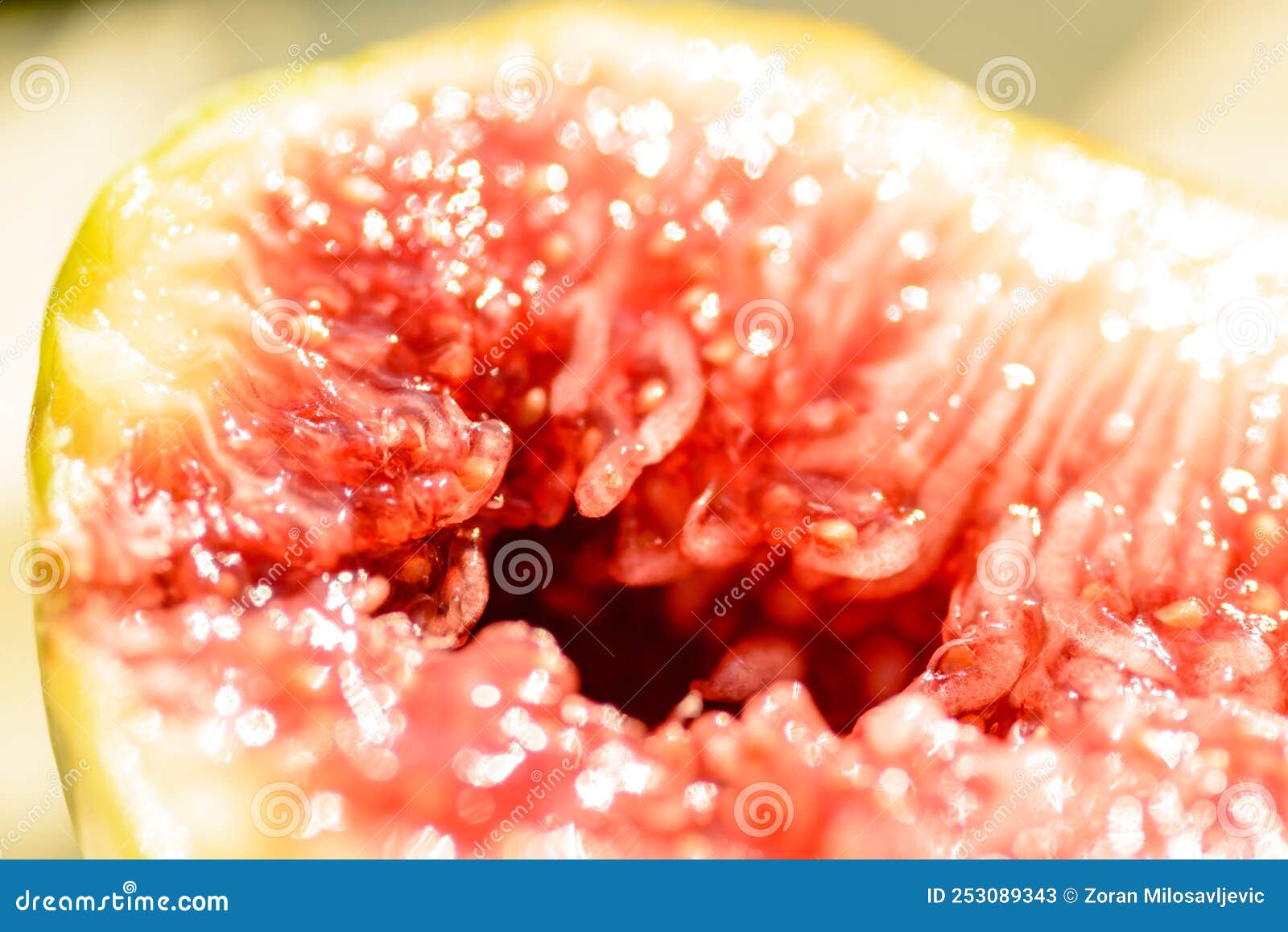 The Inside of a Ripe Fig Fruit Stock Image - Image of natural, indoor ...