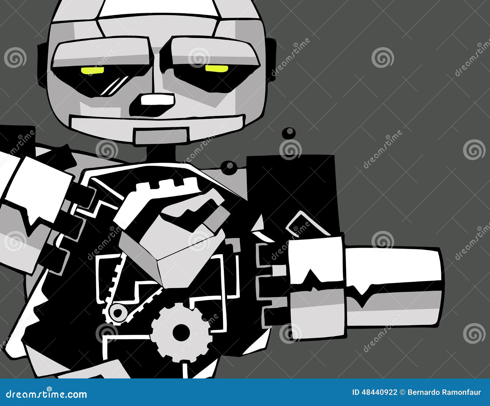 Inside a robot stock illustration. Illustration of technology - 48440922