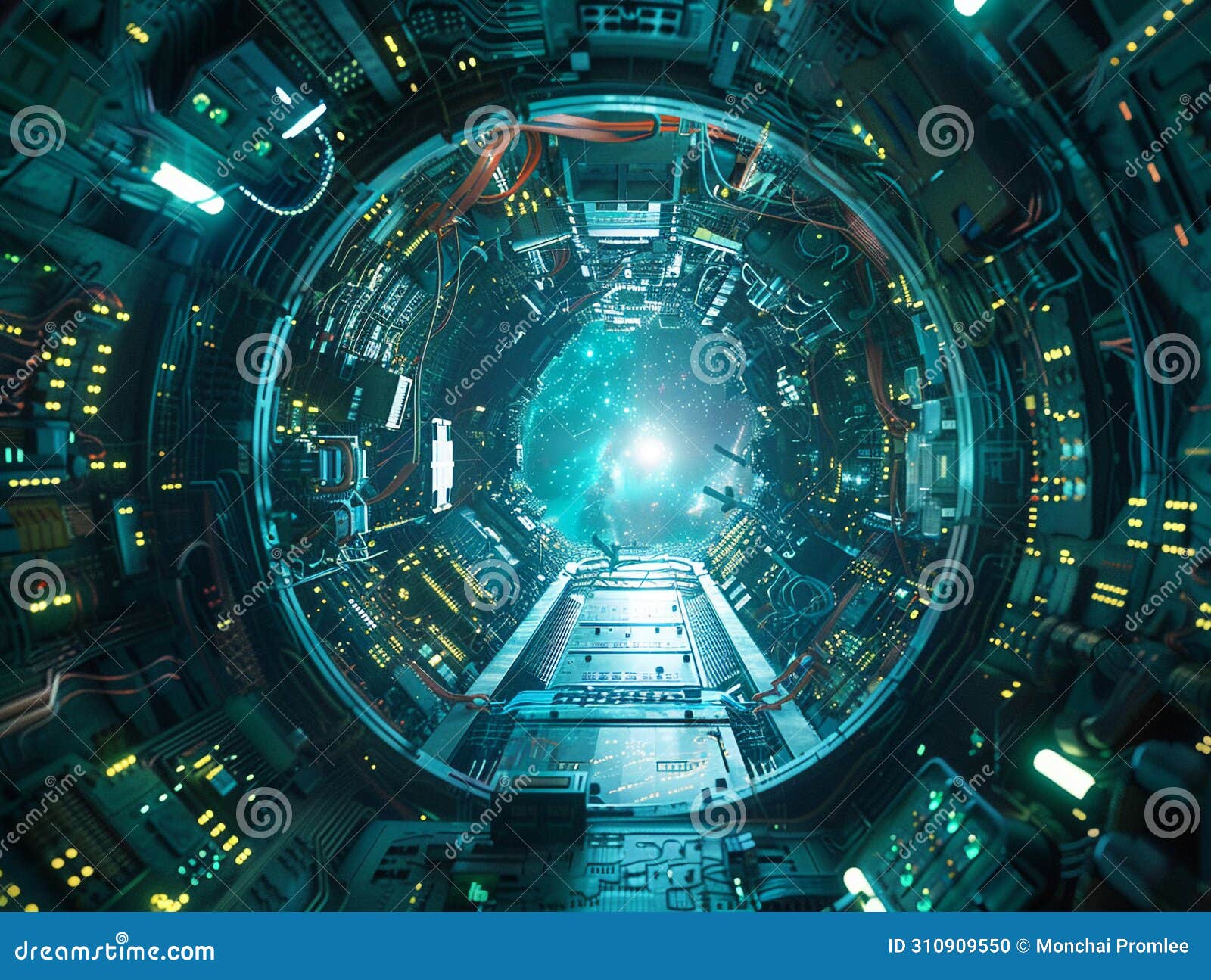 Inside the Rocket a High-tech Circuit Board Hums Stock Illustration ...