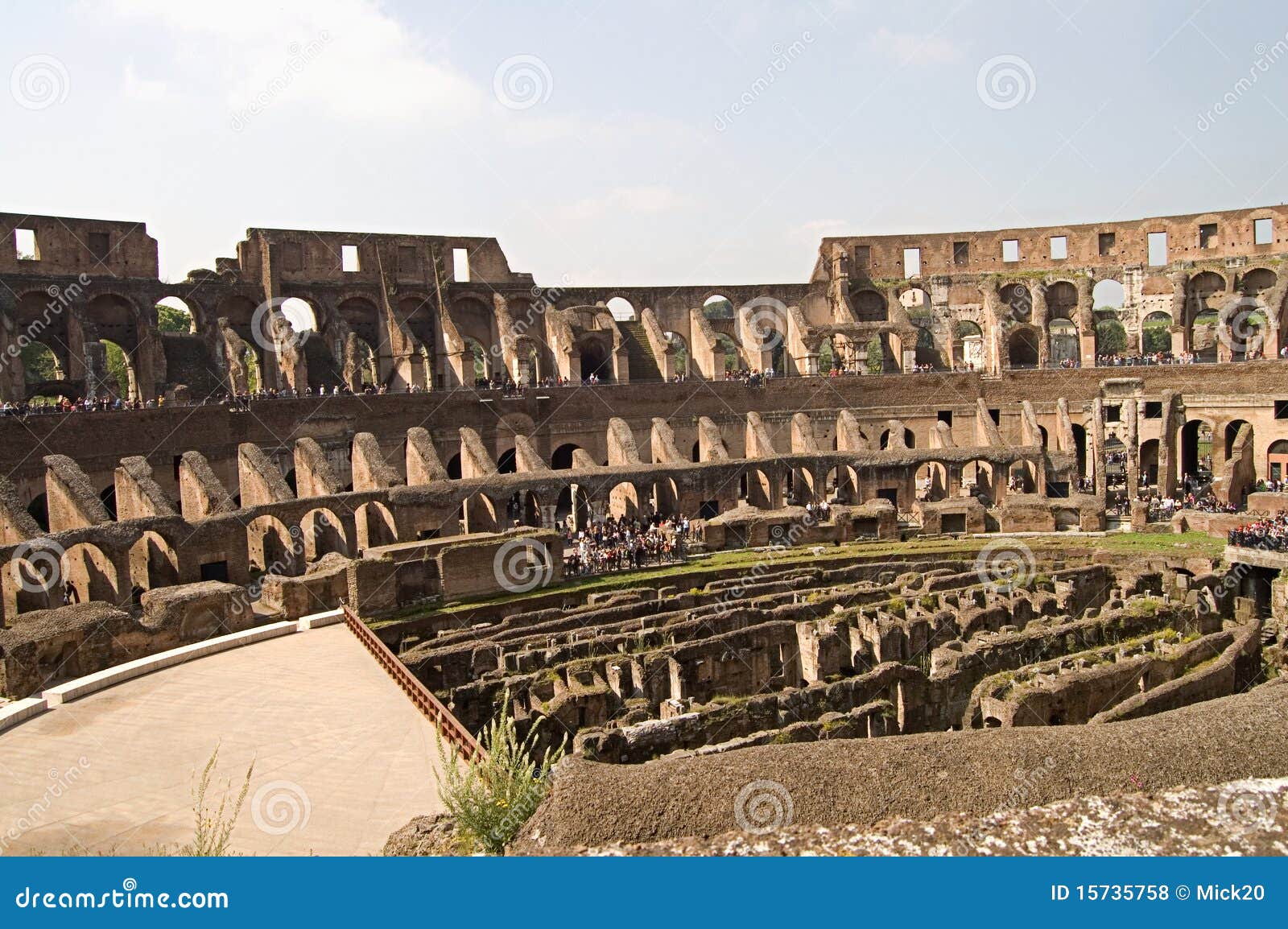 Inside the Roman Colosseum stock photo. Image of lighting - 15735758