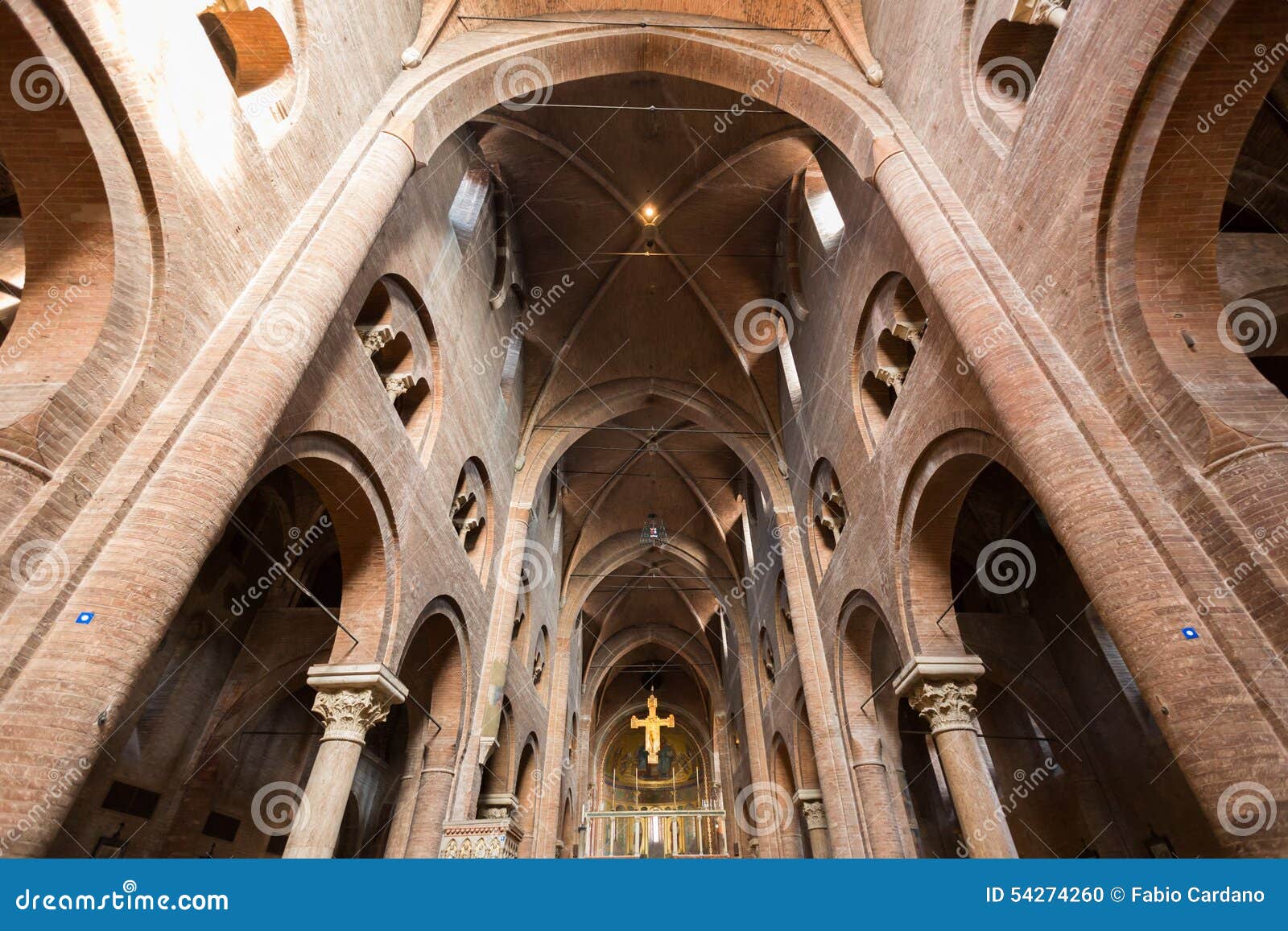 Inside Romanic Style Church Editorial Image - Image of cross ...
