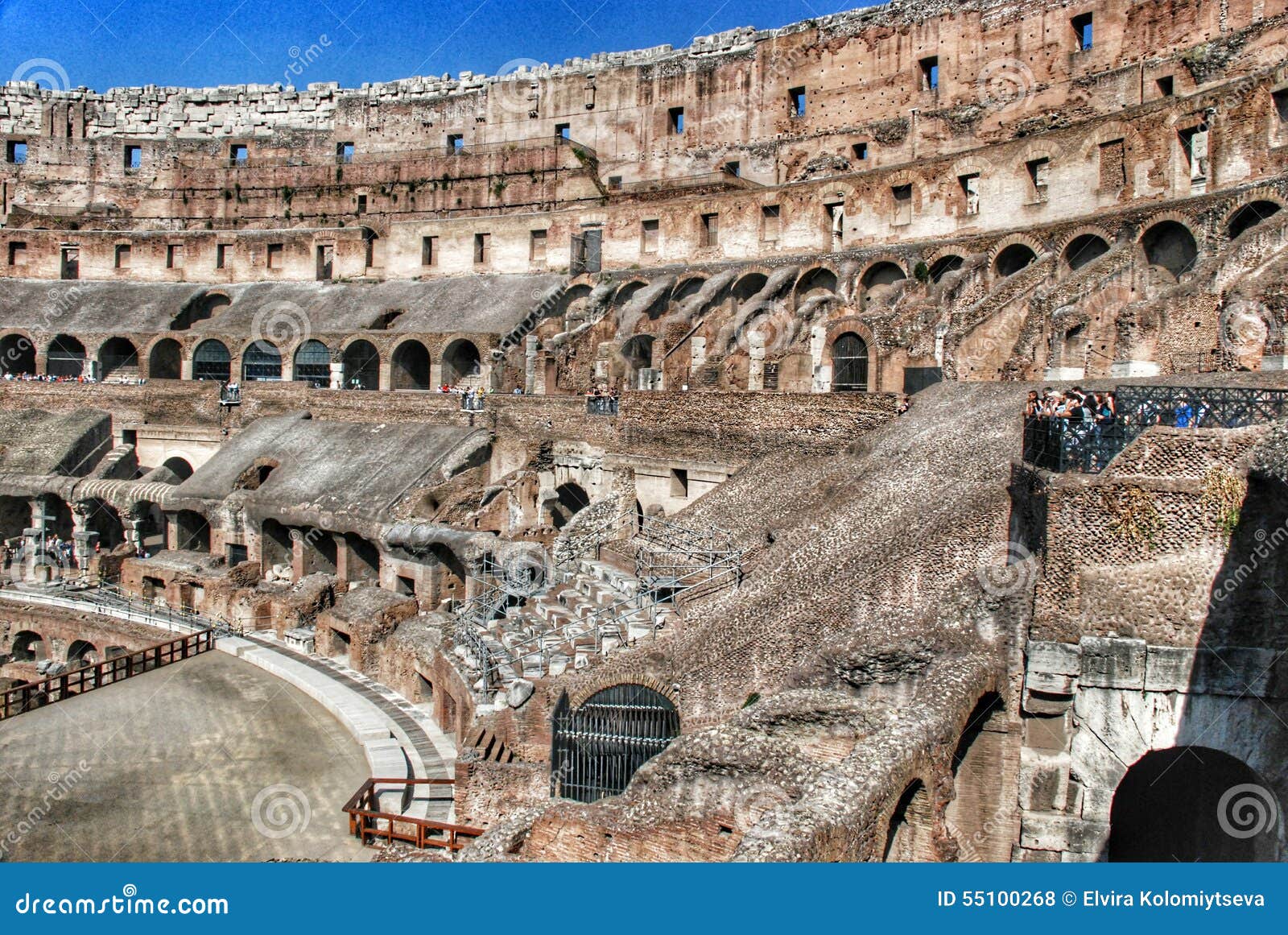 Inside of Rome Colosseum stock photo. Image of arch, archaeology - 55100268