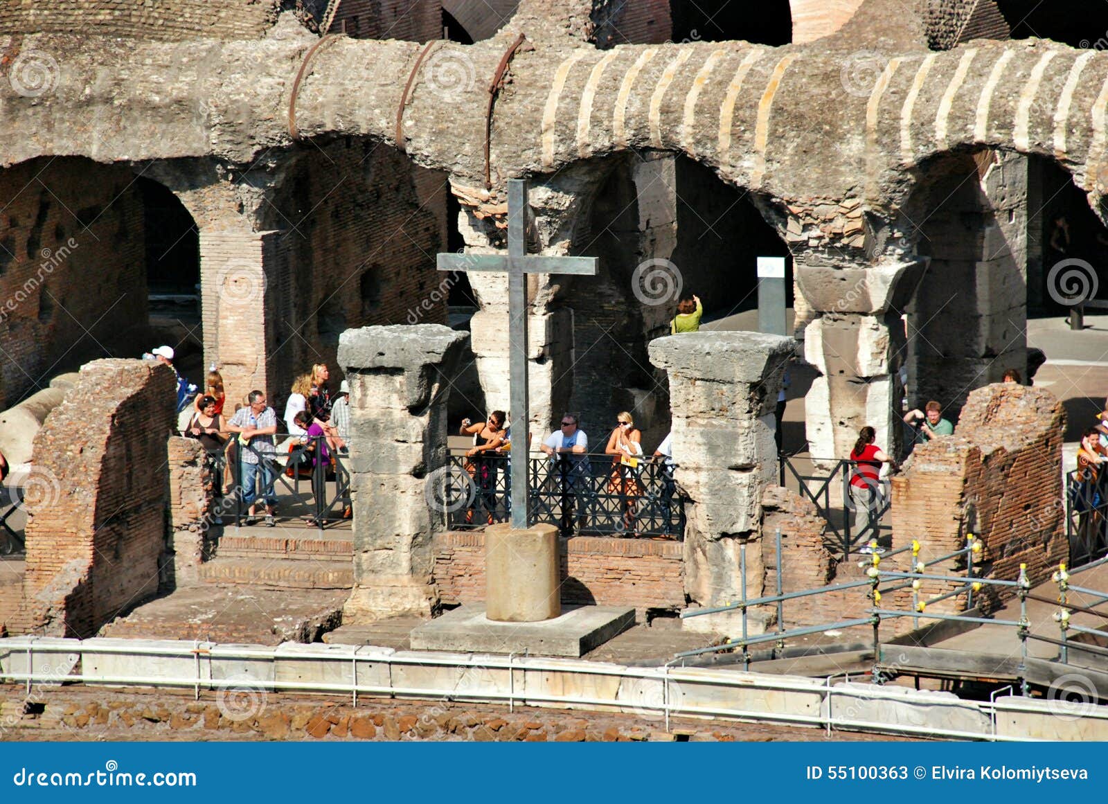 Inside of Rome Colosseum editorial stock photo. Image of colonnade ...