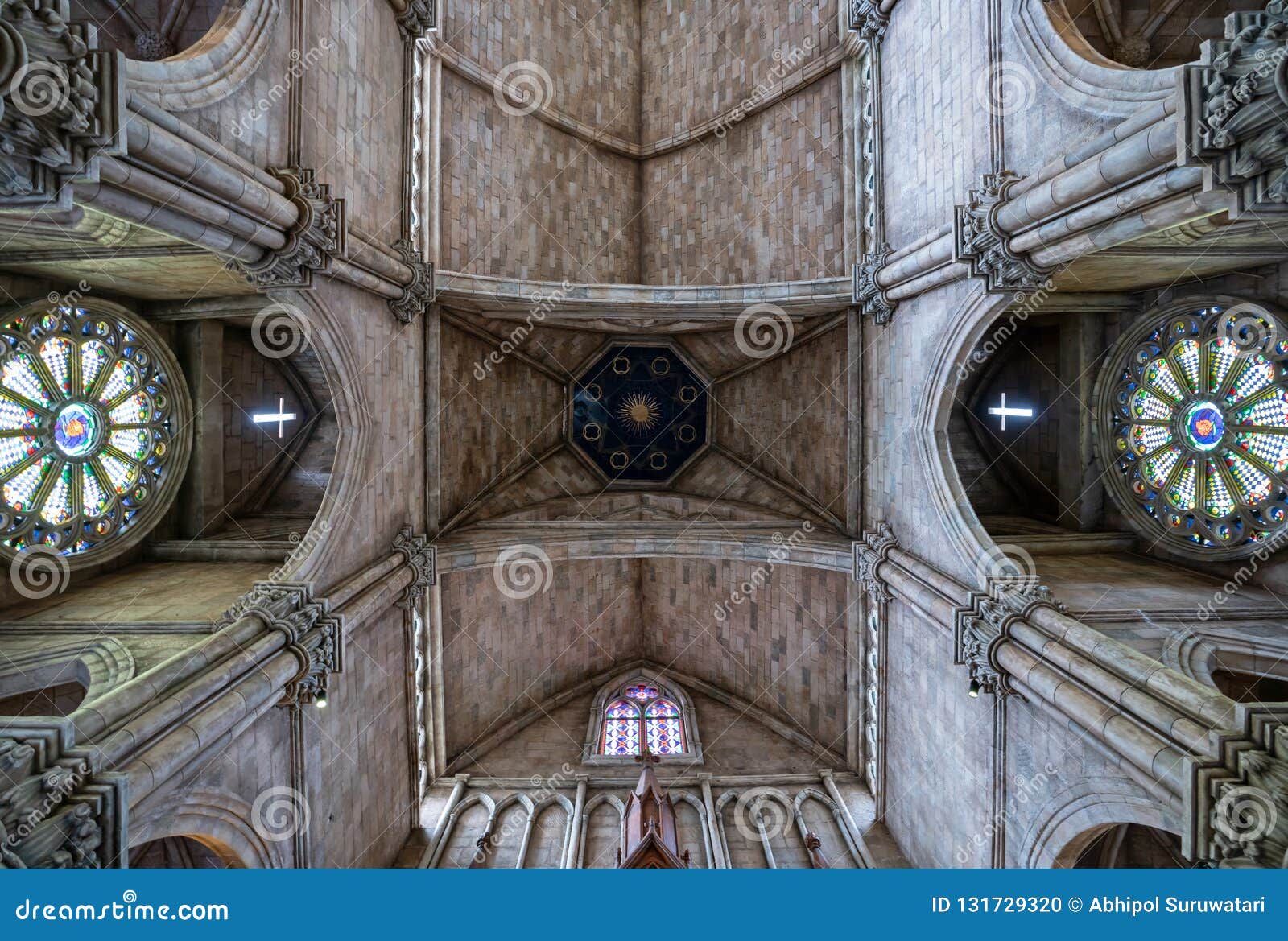 Inside the Roof of Church. Low Angle View of Church Architecture ...