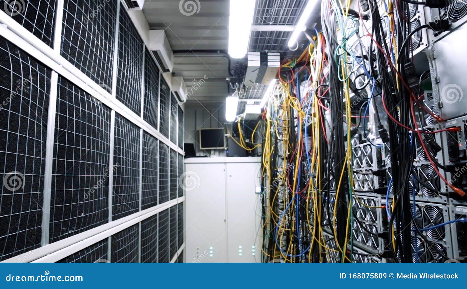 Inside Room with Data Centers and Cables. Stock Footage Stock Image ...