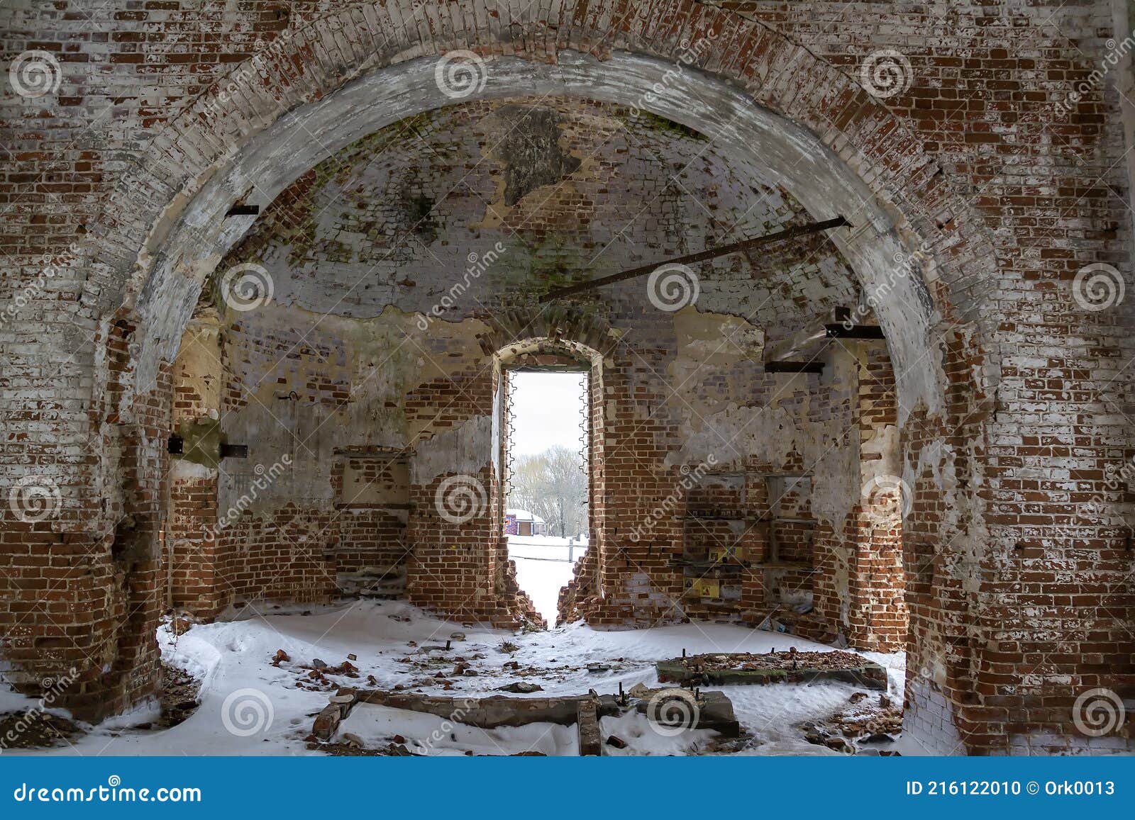 Inside the ruined temple stock photo. Image of christian - 216122010