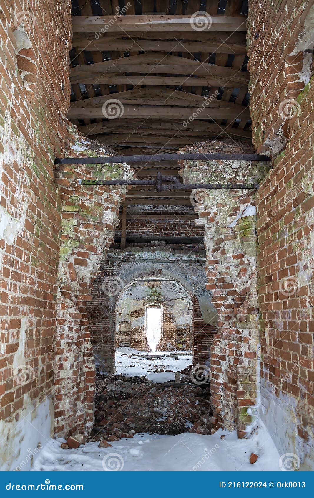 Inside the ruined temple stock photo. Image of cross - 216122024