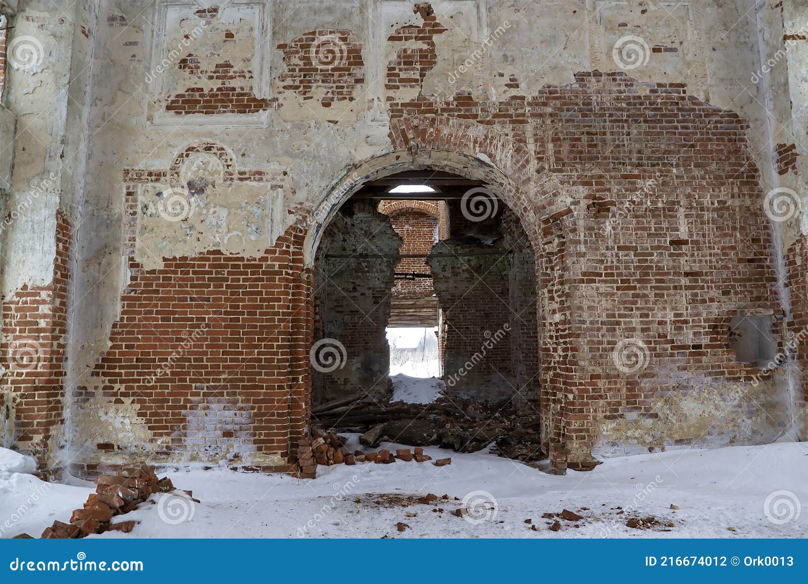 Inside the ruined temple stock photo. Image of damaged - 216674012