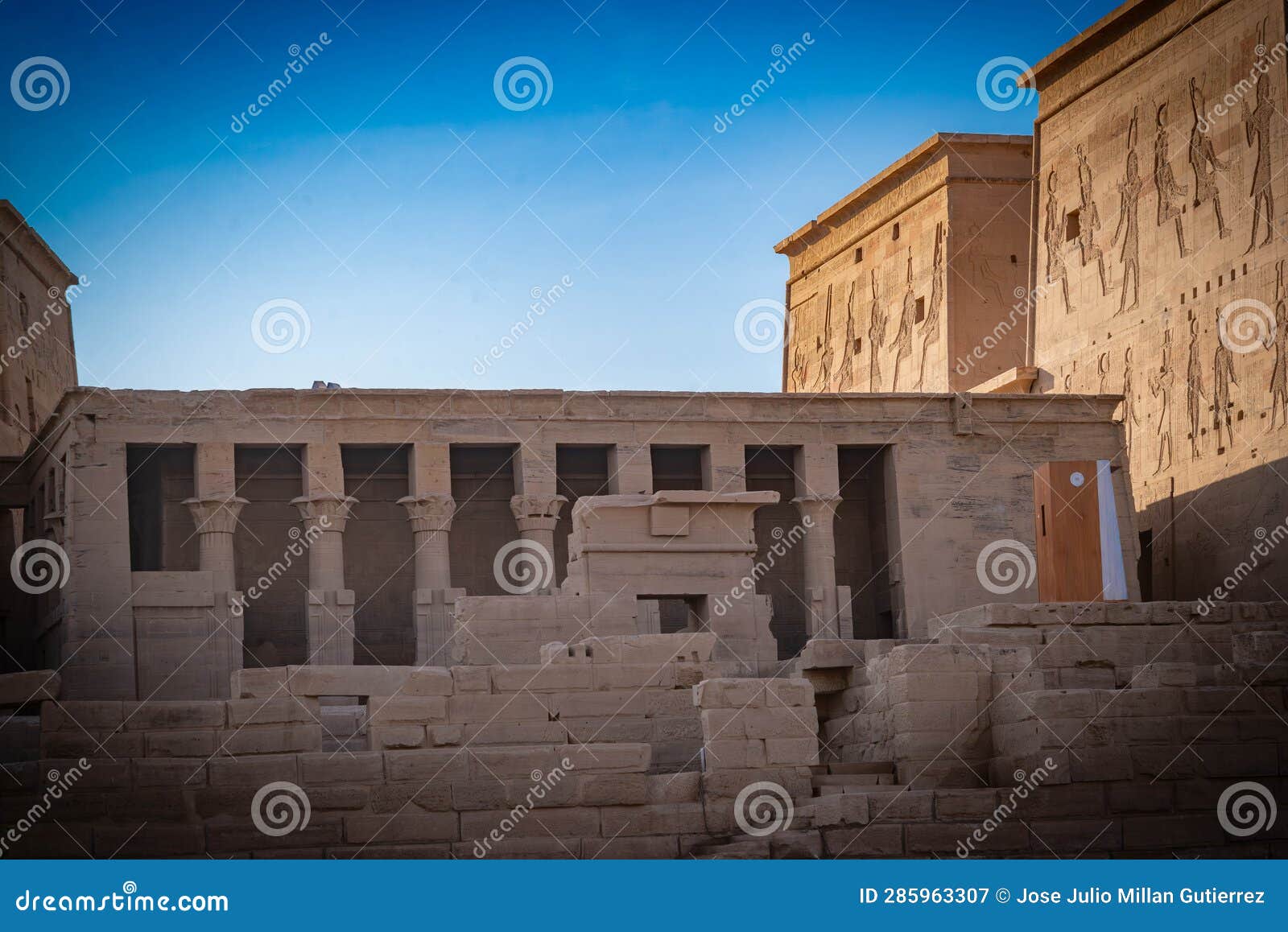 View of Philae Temple Island - Aswan Egypt Stock Image - Image of ...