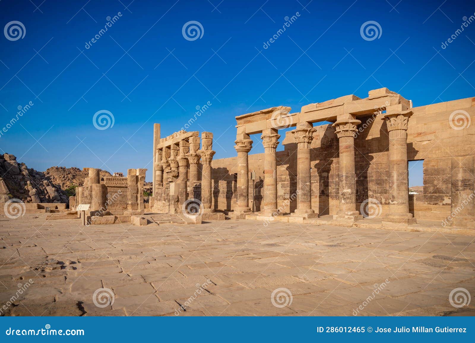 View of Philae Temple Island - Aswan Egypt Stock Image - Image of ...