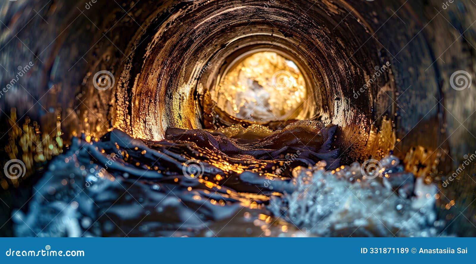 Inside a rusty sewer pipe stock image. Image of duct - 331871189
