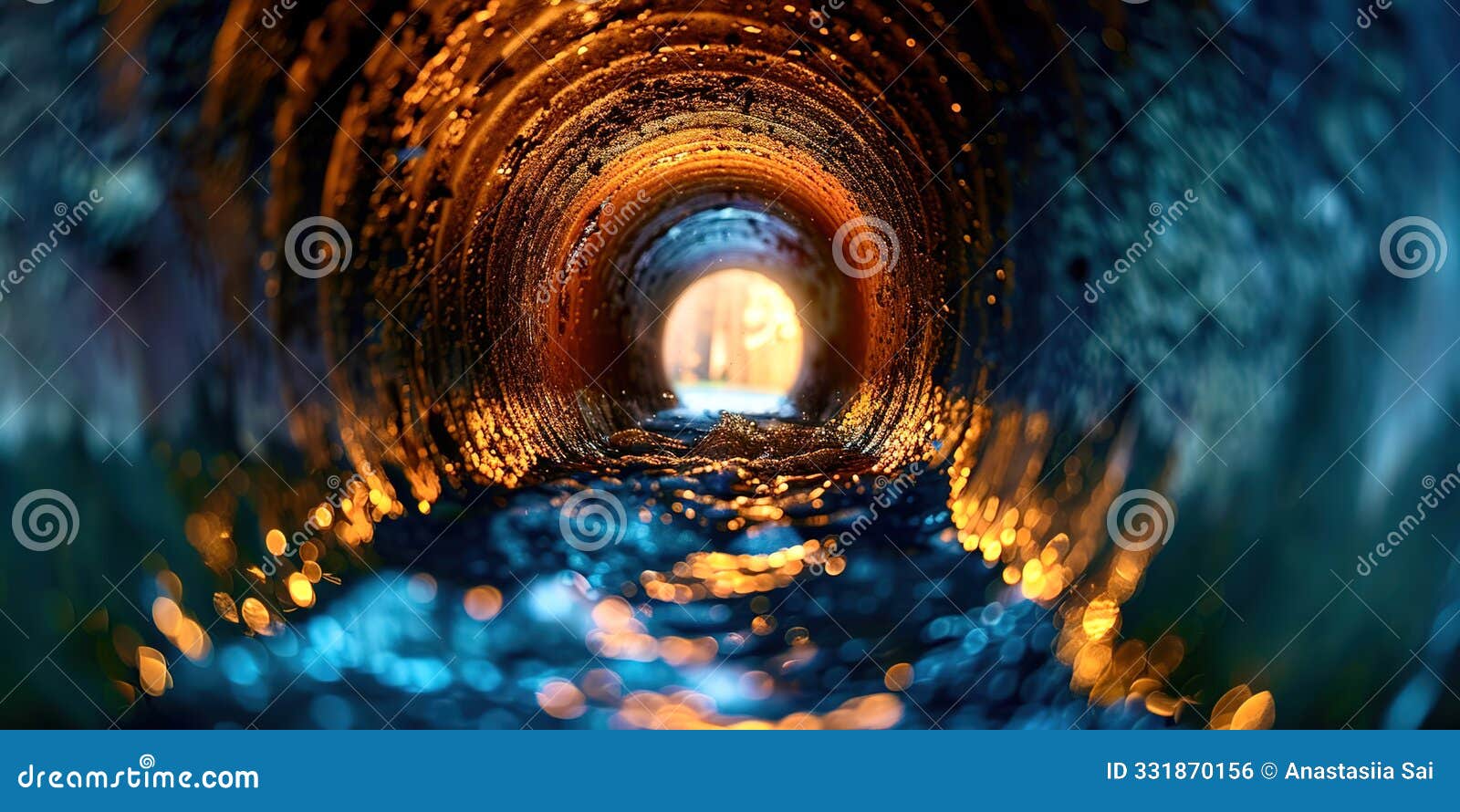 Inside a rusty sewer pipe stock photo. Image of factory - 331870156