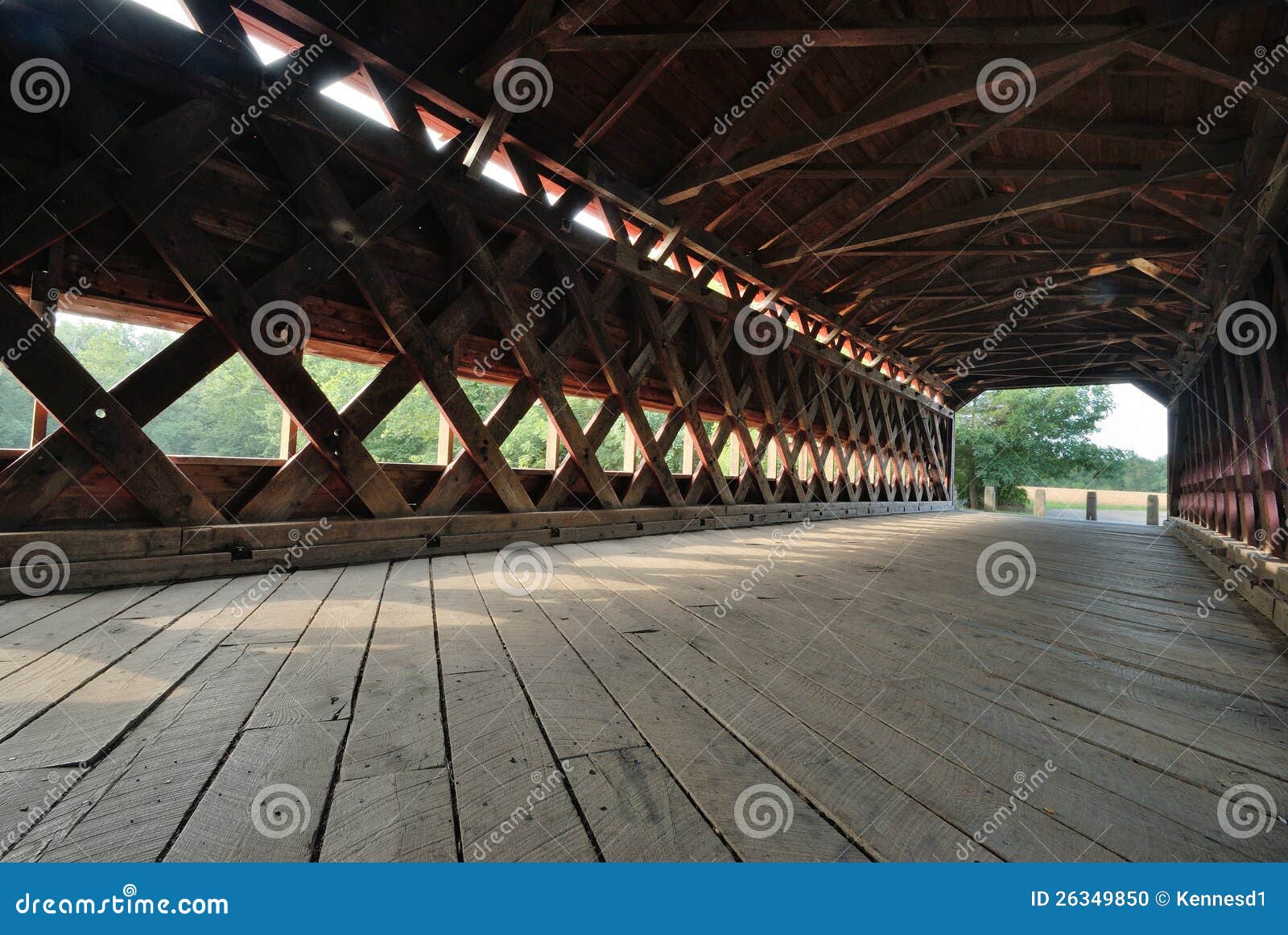 Inside Sachs Covered Bridge Stock Photo - Image of river, crossing ...