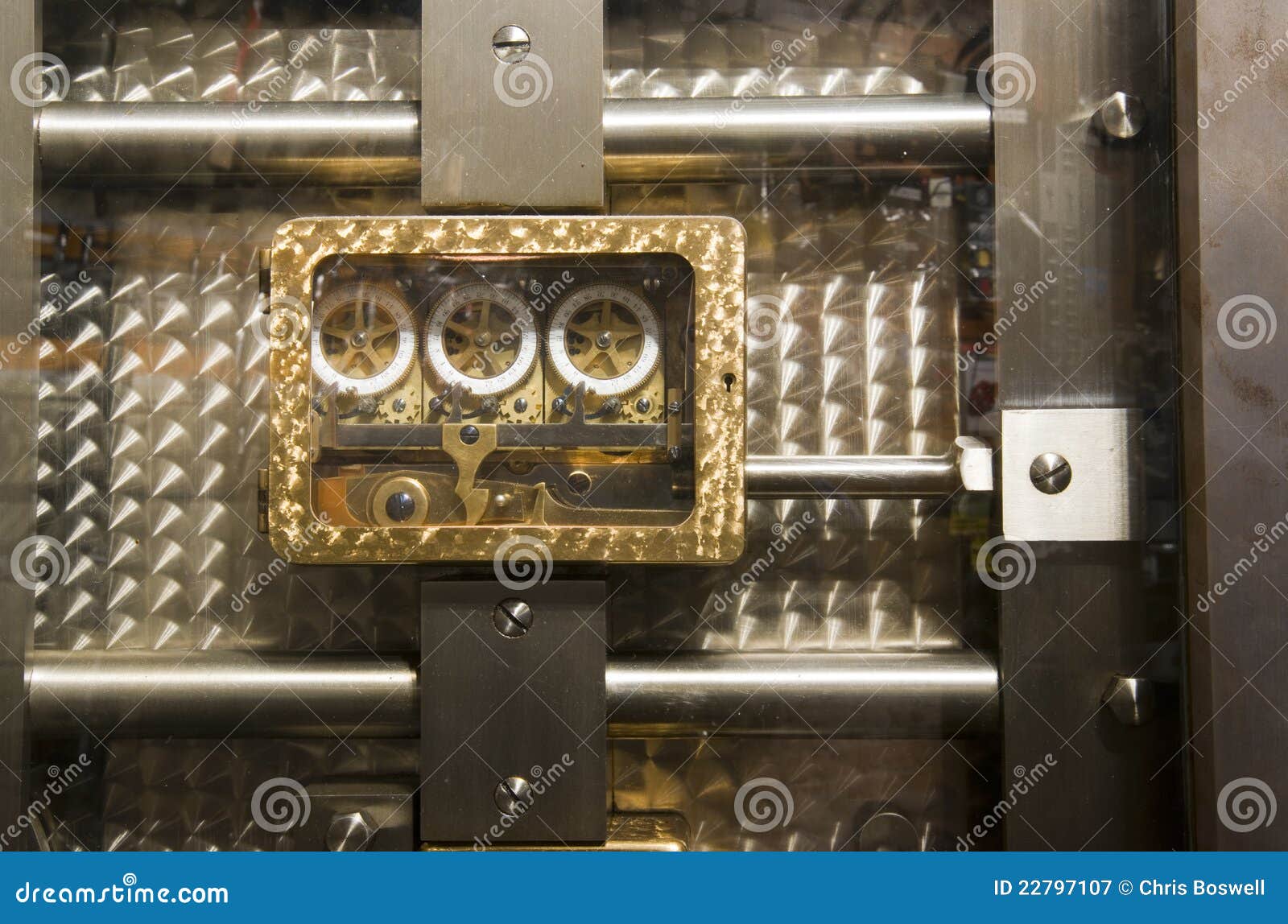 Safe With Its Door Broken Open And Disappointed Businessman Full Height ...