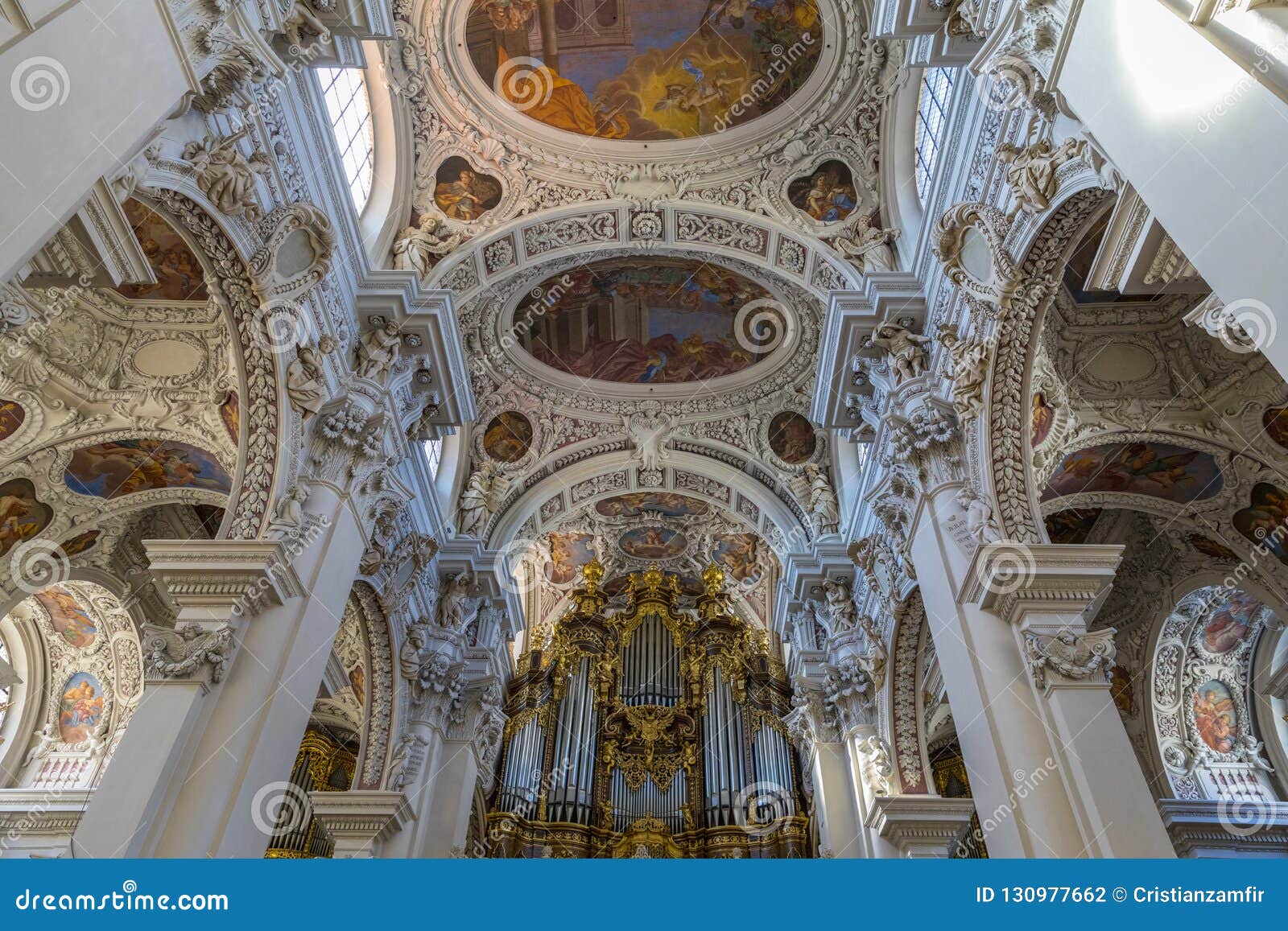 Inside of Saint Stephen Cathedral in Passau. Editorial Photography ...