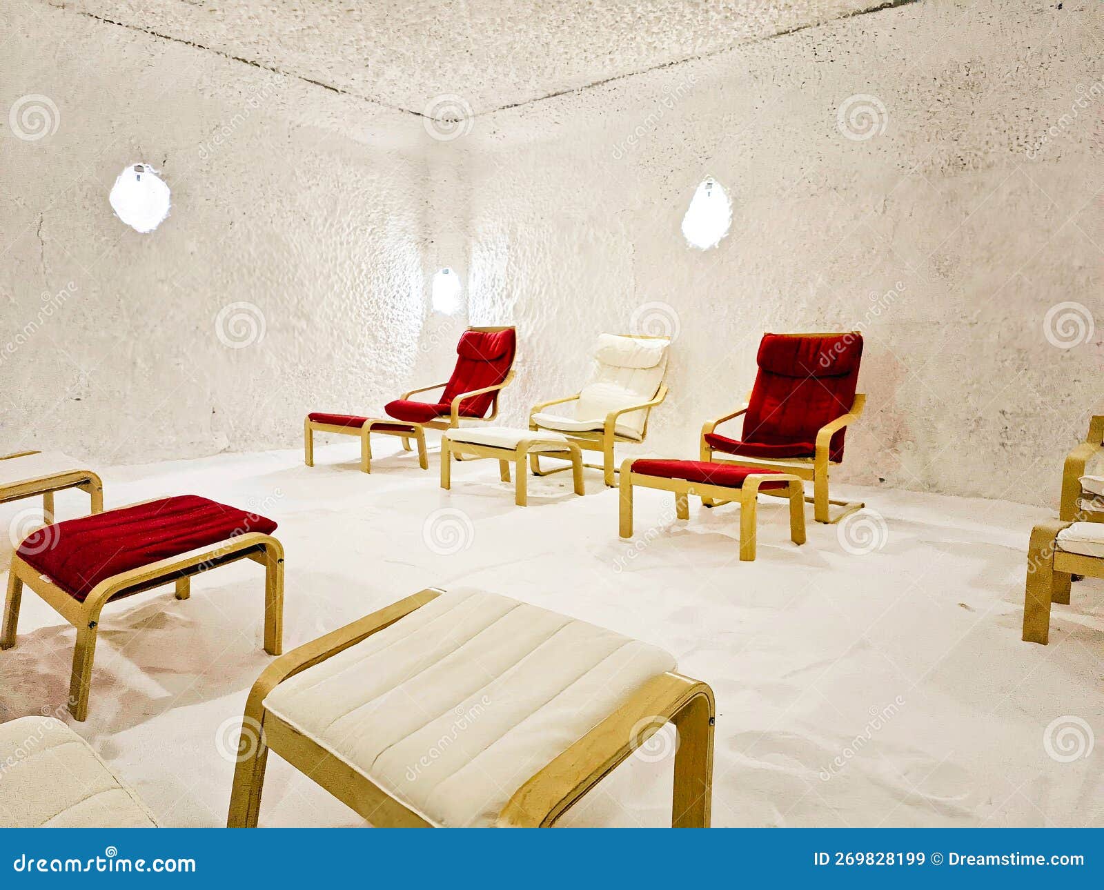 Inside the Salt Cave in a Spa Stock Image - Image of meditation ...