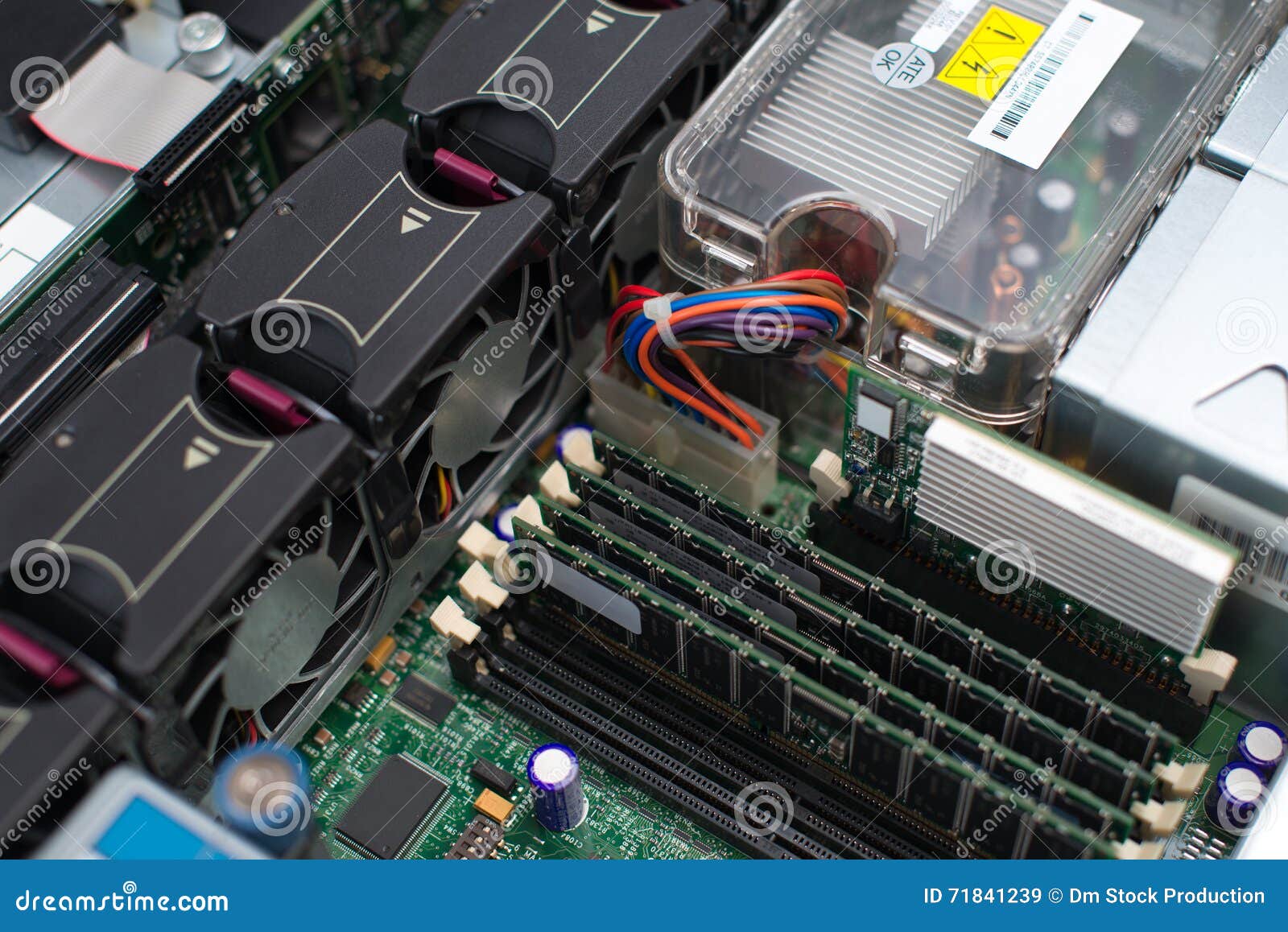 Inside of server pc. stock image. Image of mainboard - 71841239