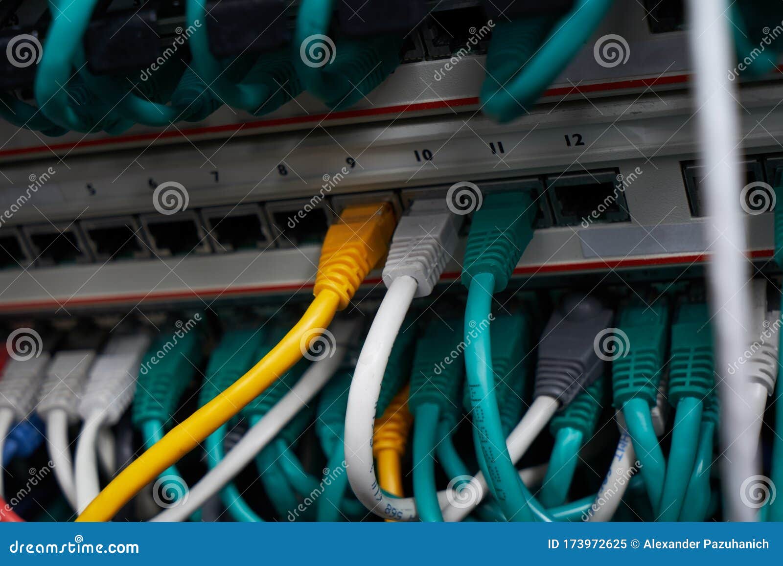 Inside of a Server Room. Cables in Datacenter. Stock Image - Image of ...