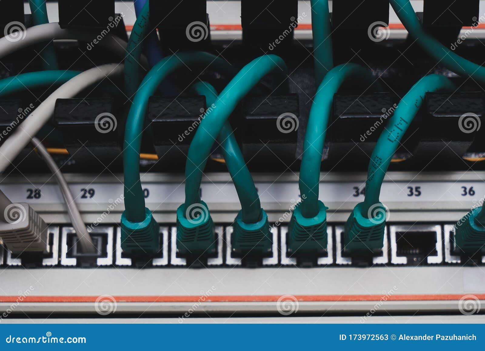 Inside of a Server Room. Cables in Datacenter. Stock Image - Image of ...