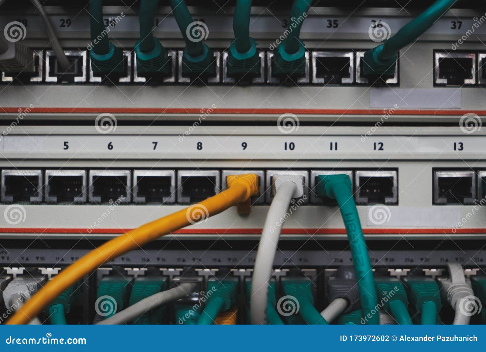 Inside of a Server Room. Cables in Datacenter. Stock Photo - Image of ...