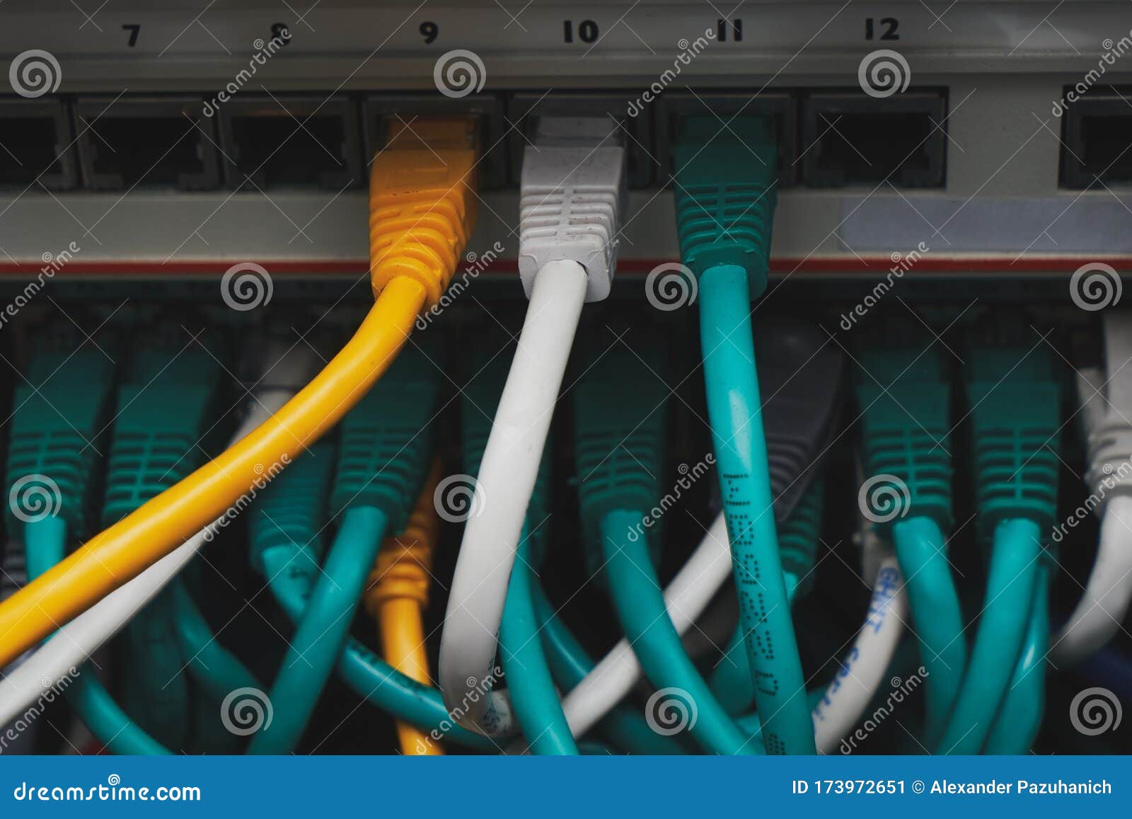 Inside of a Server Room. Cables in Datacenter. Stock Image - Image of ...