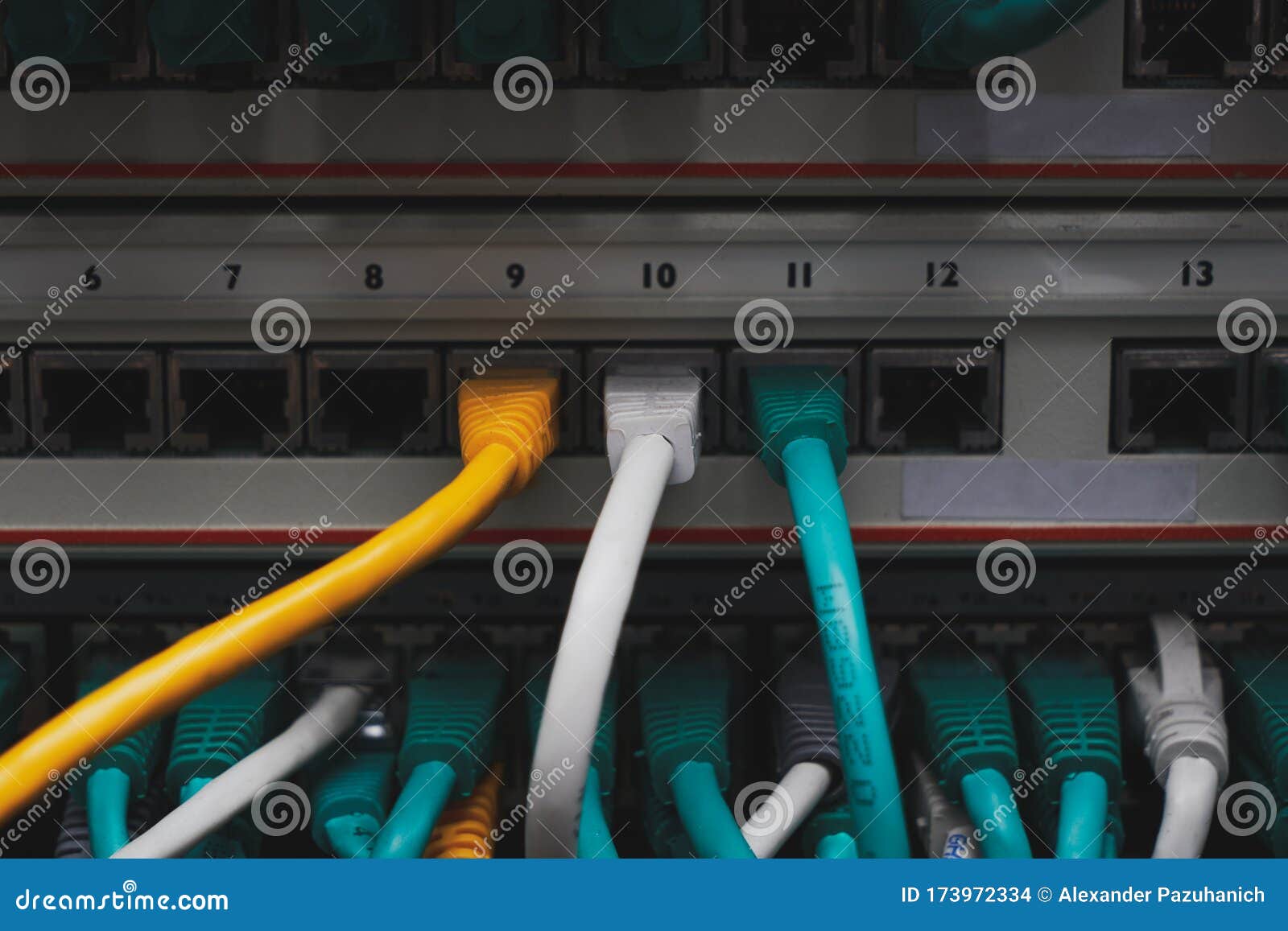 Inside of a Server Room. Cables in Datacenter. Stock Photo - Image of ...