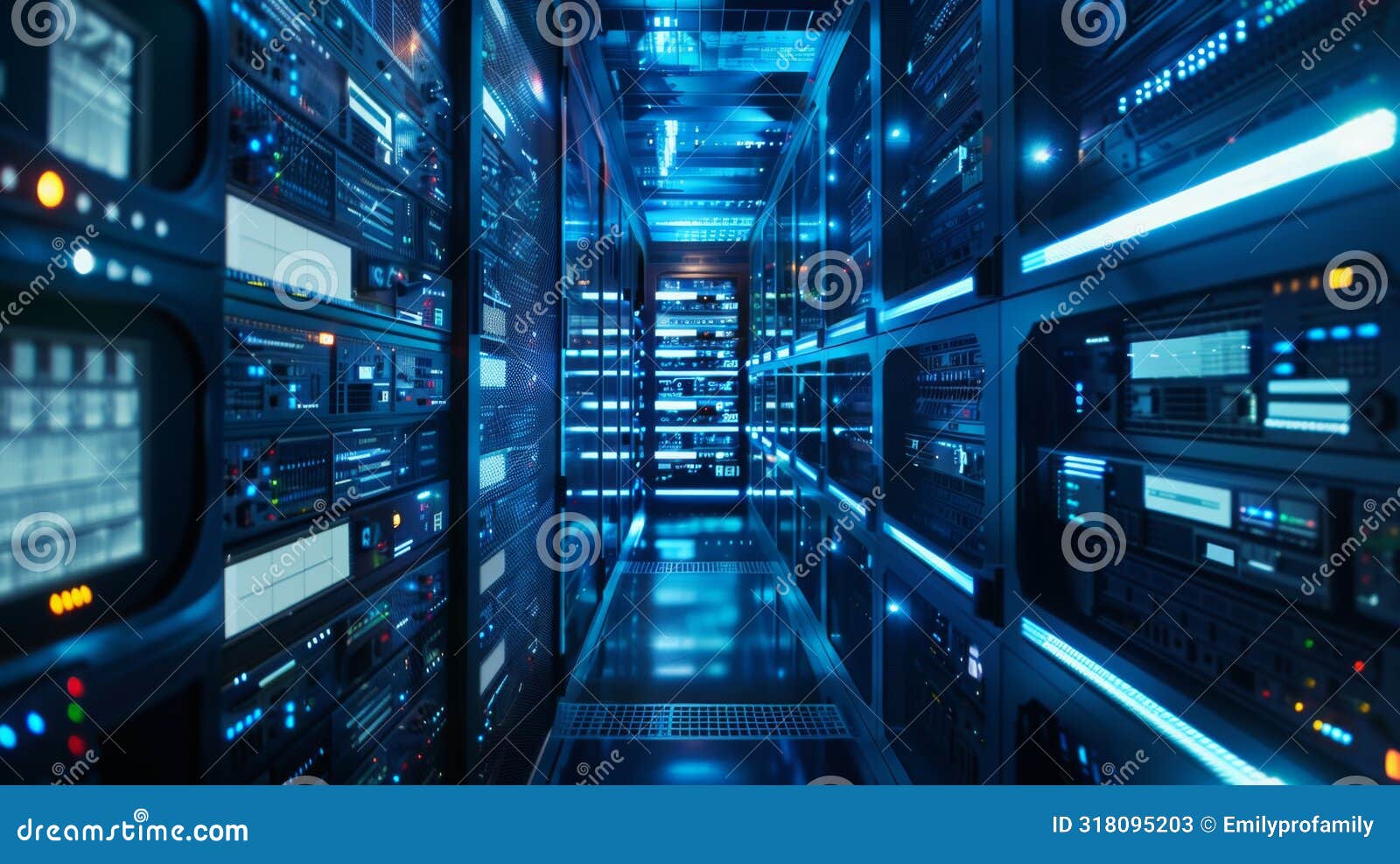 Inside a Server Room at a Data Center Stock Image - Image of computer ...