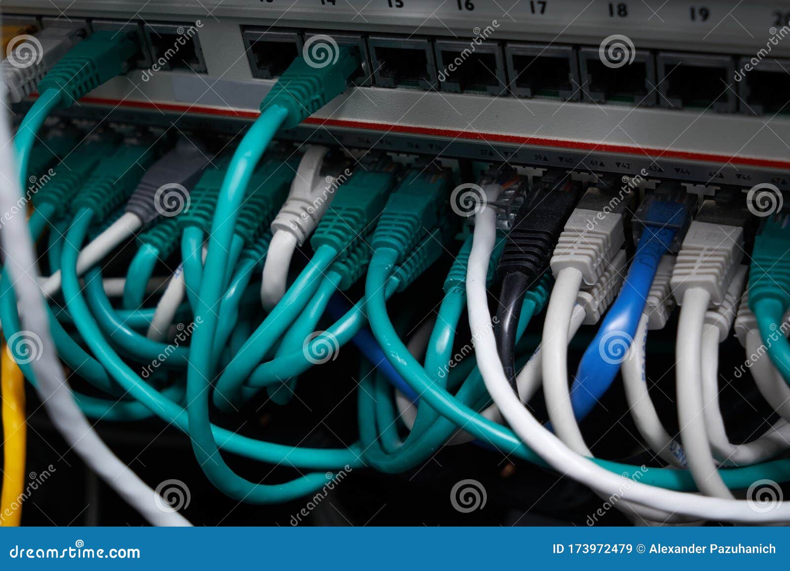 Inside of a Server Room. Cables in Datacenter. Stock Image - Image of ...